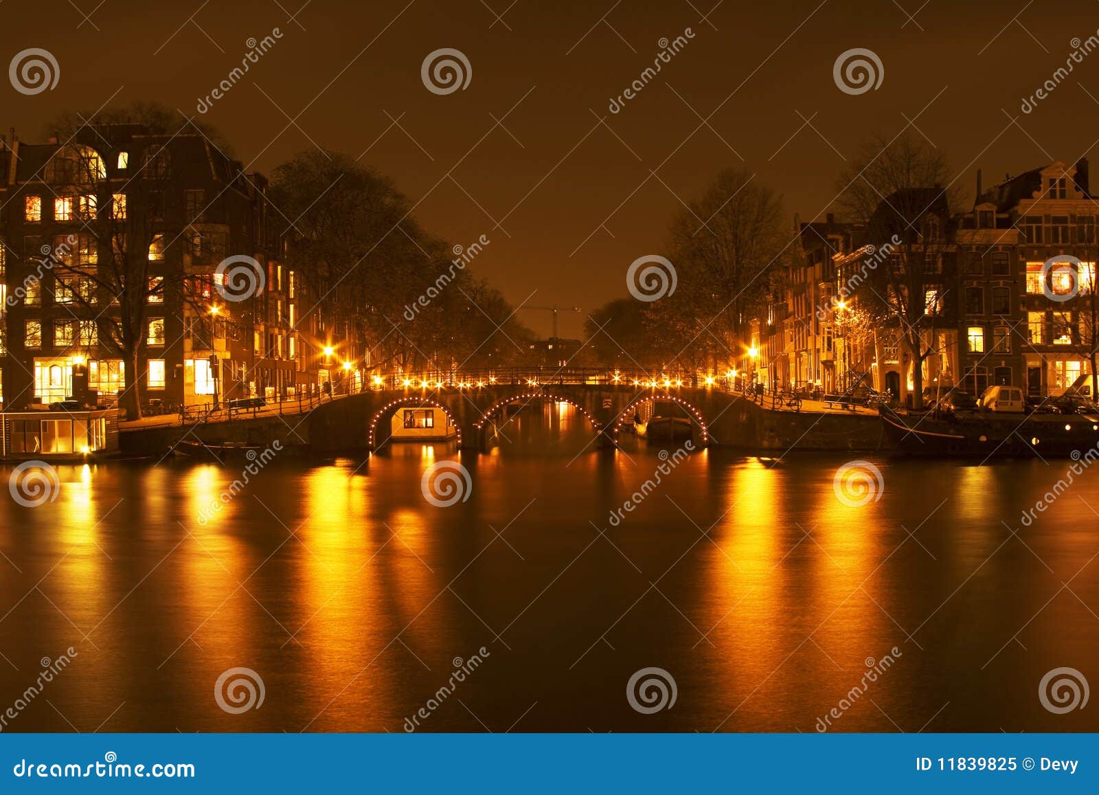 Amsterdam by Night in the Netherlands Stock Image - Image of night ...