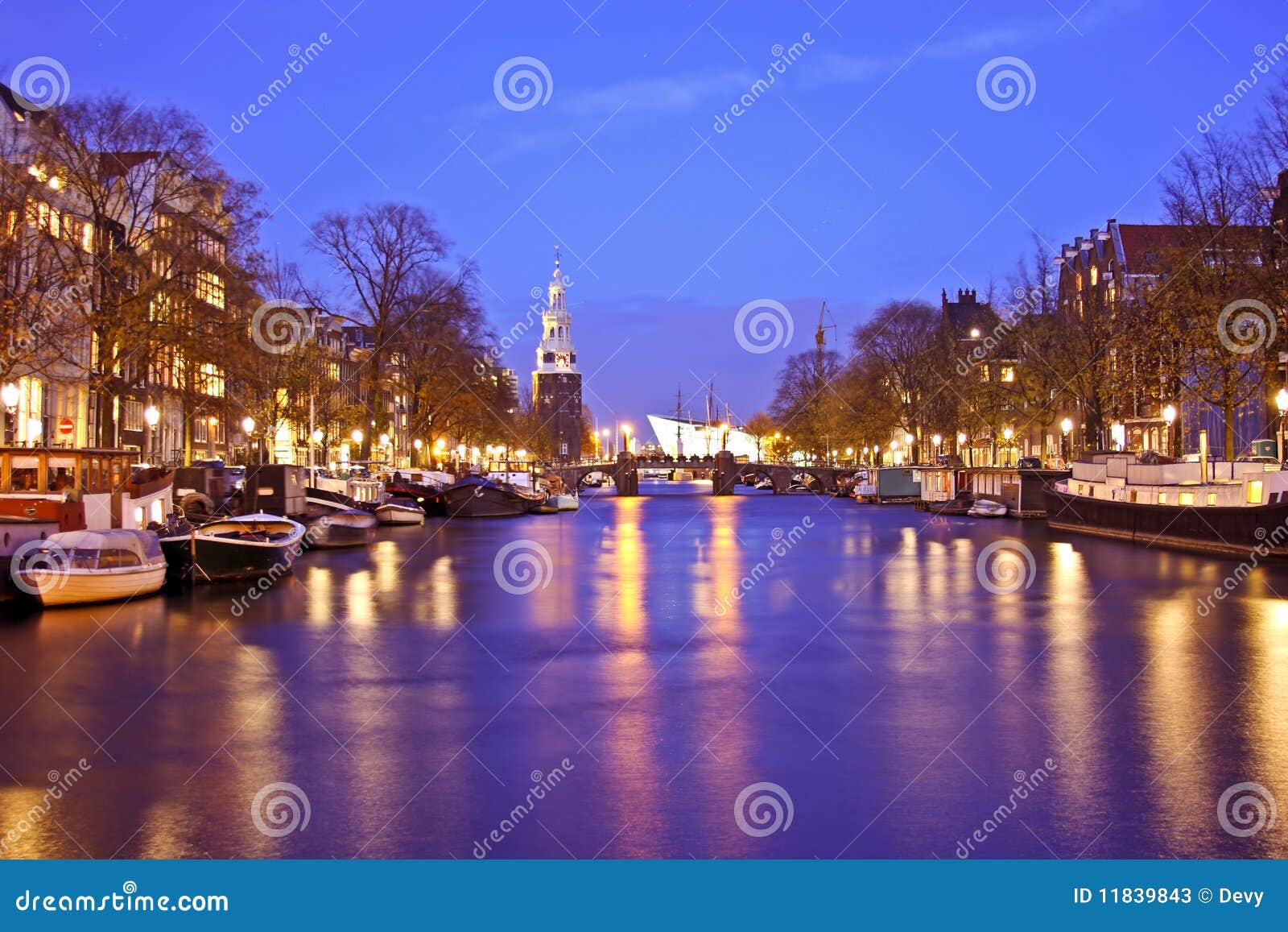 Amsterdam by Night in the Netherlands Stock Image - Image of outdoor ...