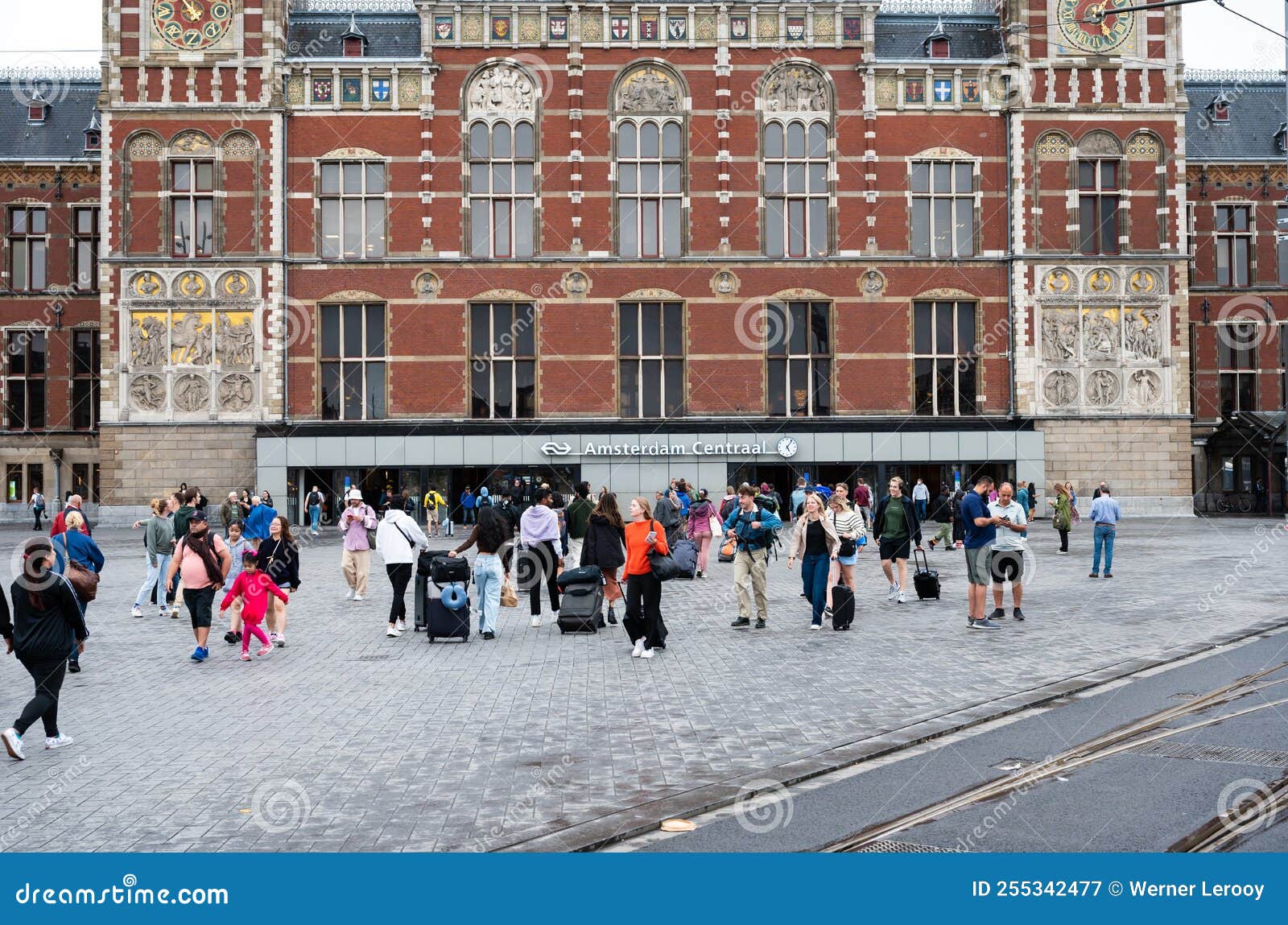 Amsterdam, North Holland, the Netherlands, Facade and Square of the ...