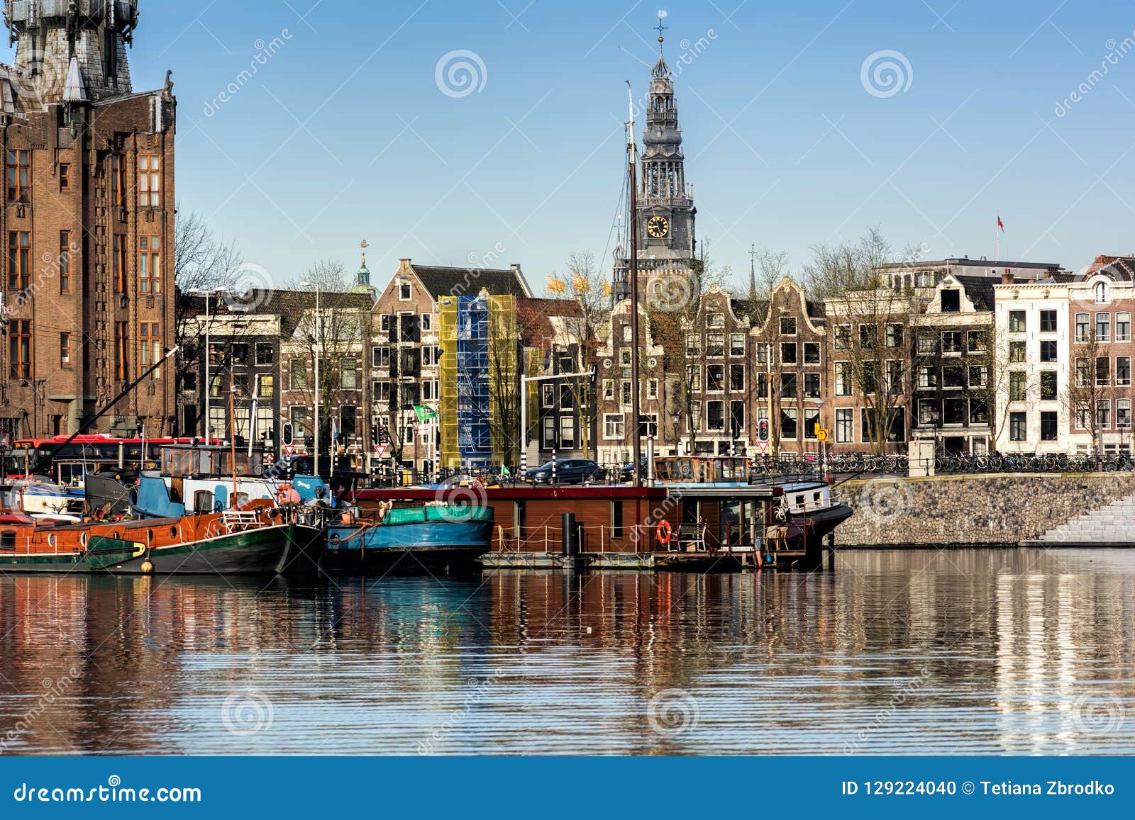 Amsterdam Oosterdok Cityscape Editorial Image - Image of scenic ...