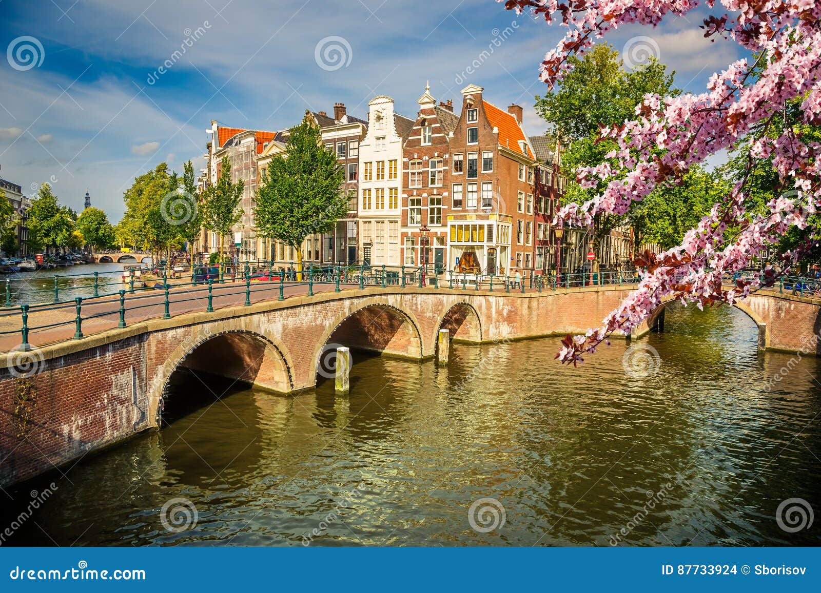 Amsterdam at spring stock photo. Image of capital, amsterdam - 87733924