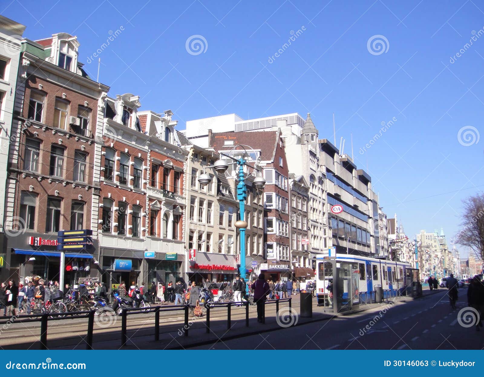 Amsterdam Street editorial stock photo. Image of visit - 30146063