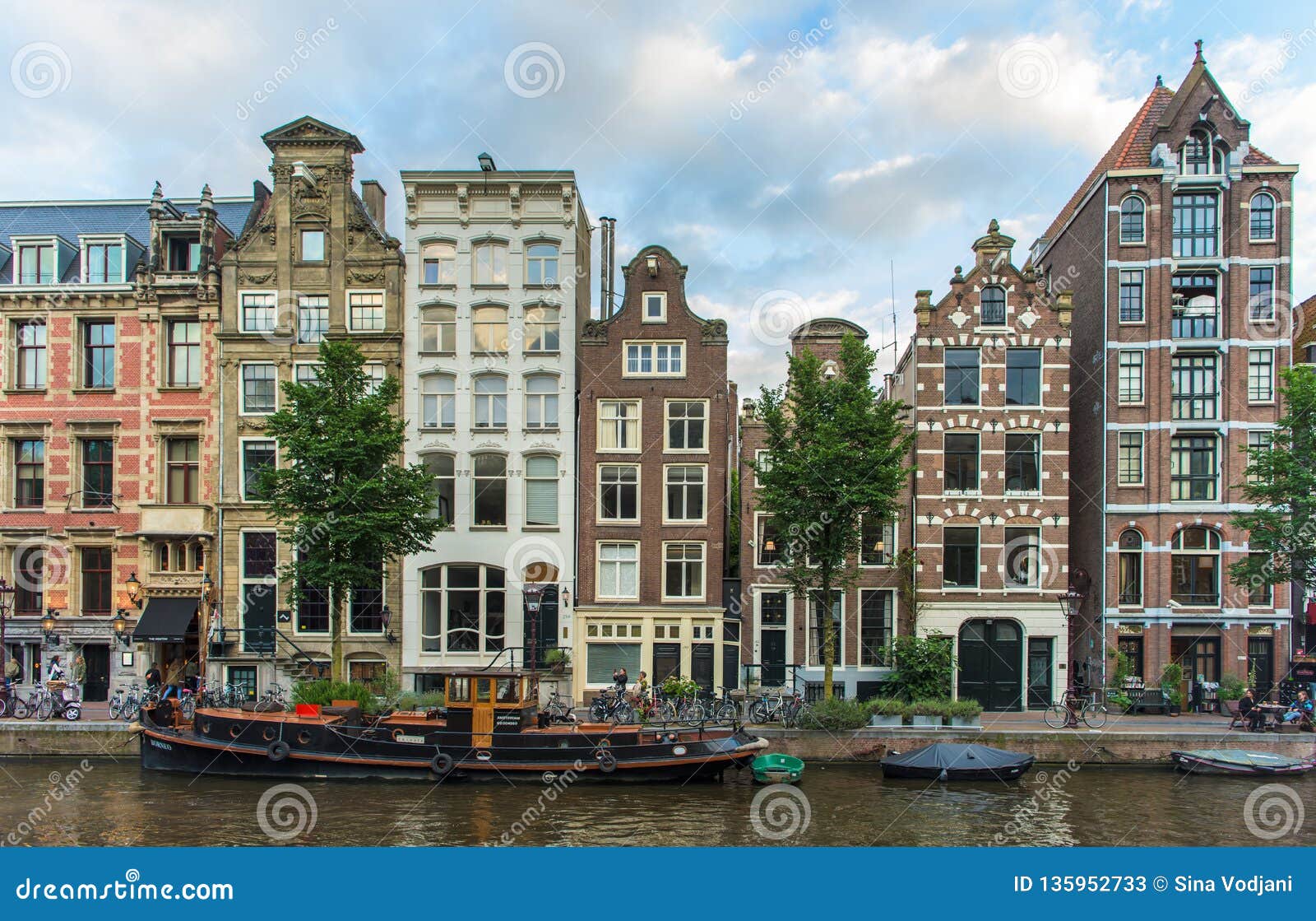 Amsterdam street view editorial stock photo. Image of building - 135952733