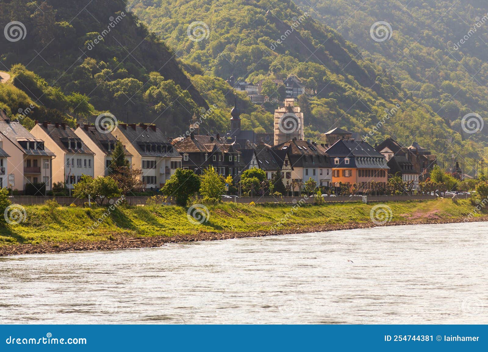 Kaub from on the Rhine editorial photo. Image of kaub - 254744381