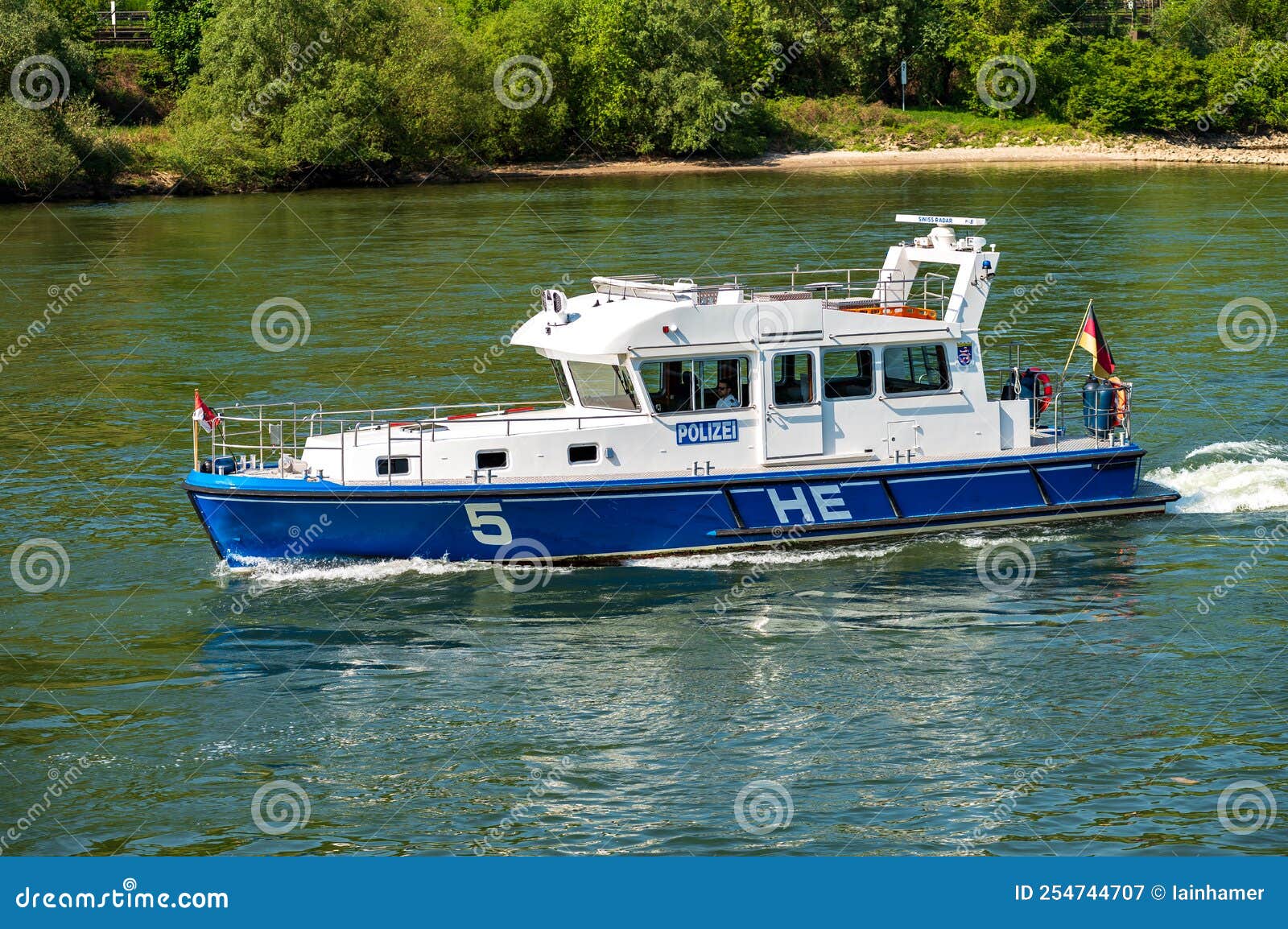 Wasserschutzpolizei Water Protection Police Boat on the Rhine Editorial ...