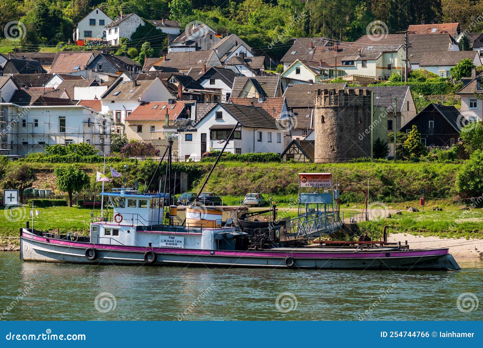 Tugboat POINT FERMIN Securing A Barge Ship Next To Matson MAHIMAHI ...