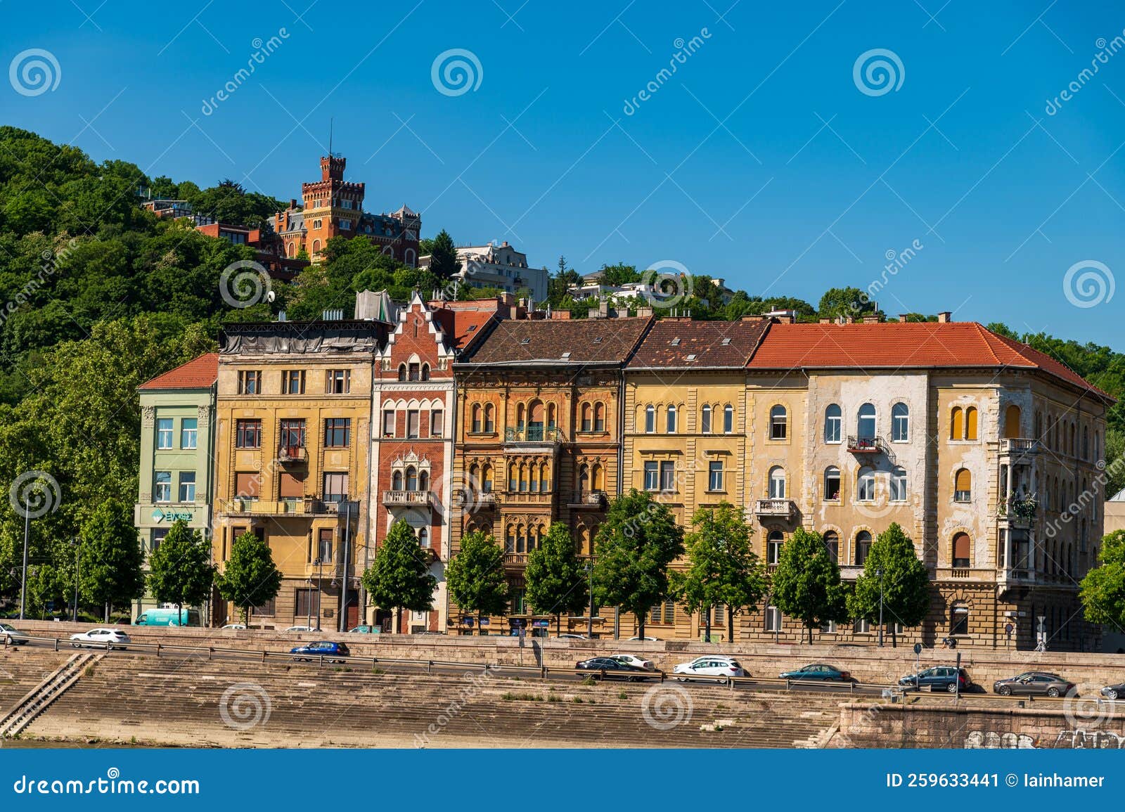 Typical Riverside Buildings on the Danube Budapest. Editorial Photo ...