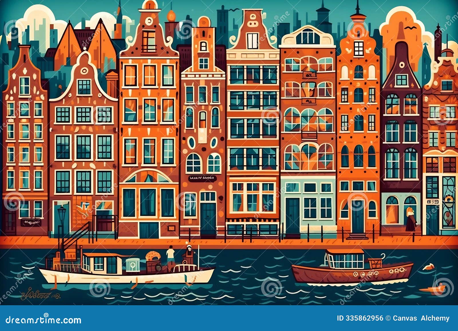 Amsterdam Urban Landscape. Pattern with Houses Stock Photo - Image of ...