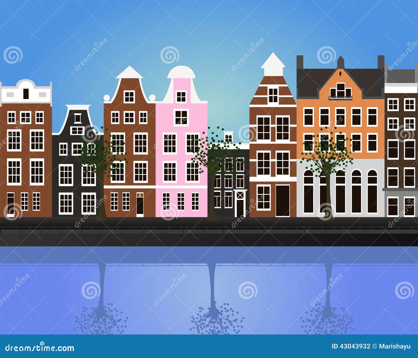 Amsterdam stock vector. Illustration of tree, home, cute - 43043932