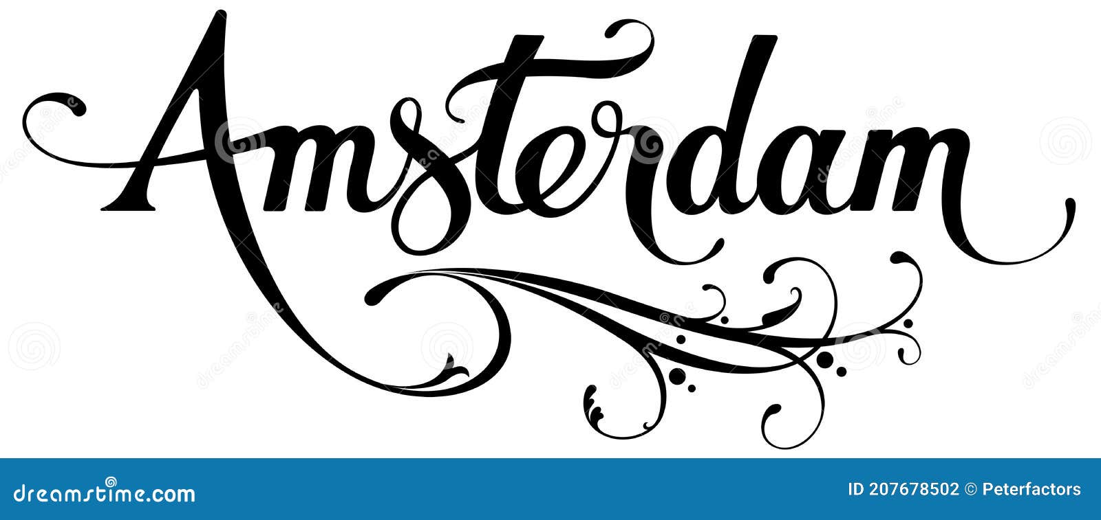 Amsterdam - Custom Calligraphy Text Stock Vector - Illustration of ...