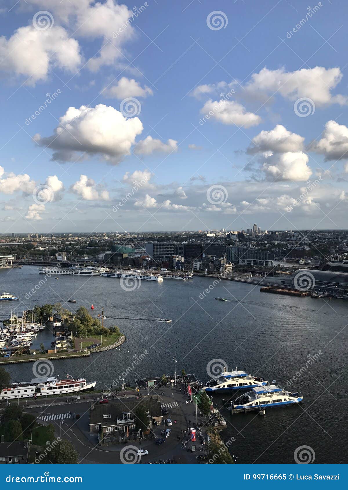 Amsterdam View from Adam Tower Editorial Image - Image of channel ...