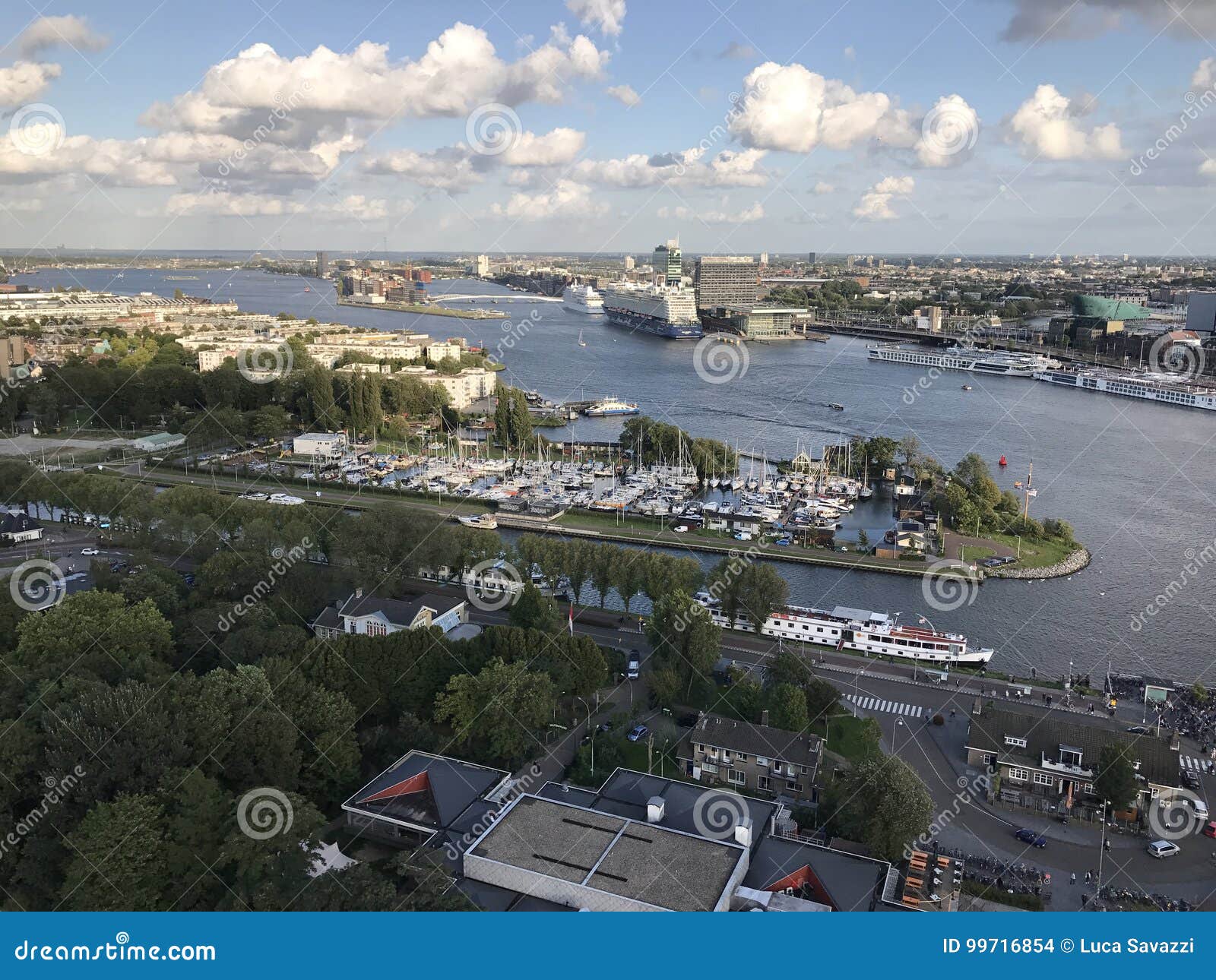 Amsterdam View from Adam Tower Editorial Stock Image - Image of estuary ...