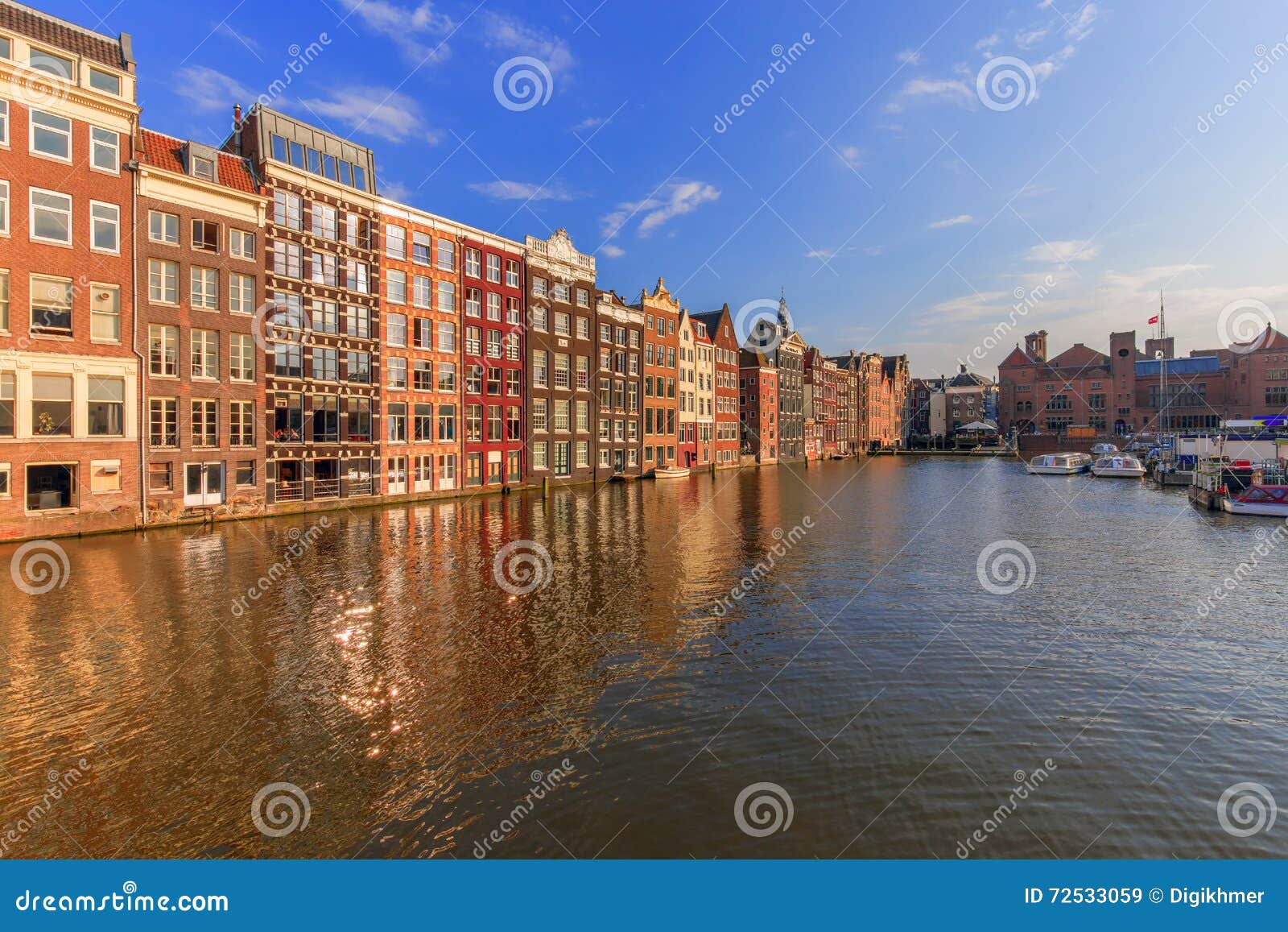 Amsterdam water reflection stock image. Image of landmark - 72533059