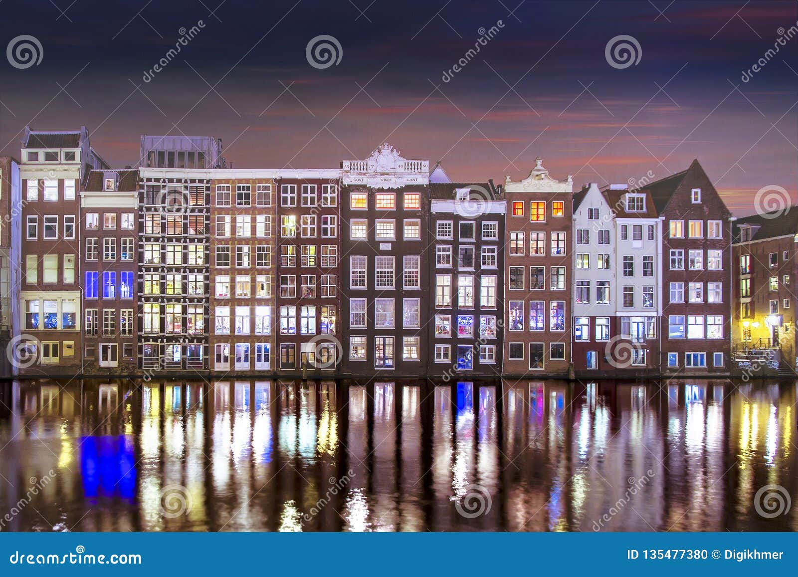 Amsterdam water reflection editorial image. Image of capital - 135477380