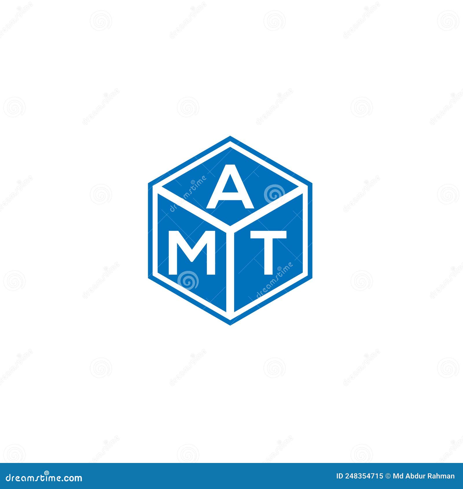 AMT Letter Logo Design on Black Background. AMT Creative Initials ...