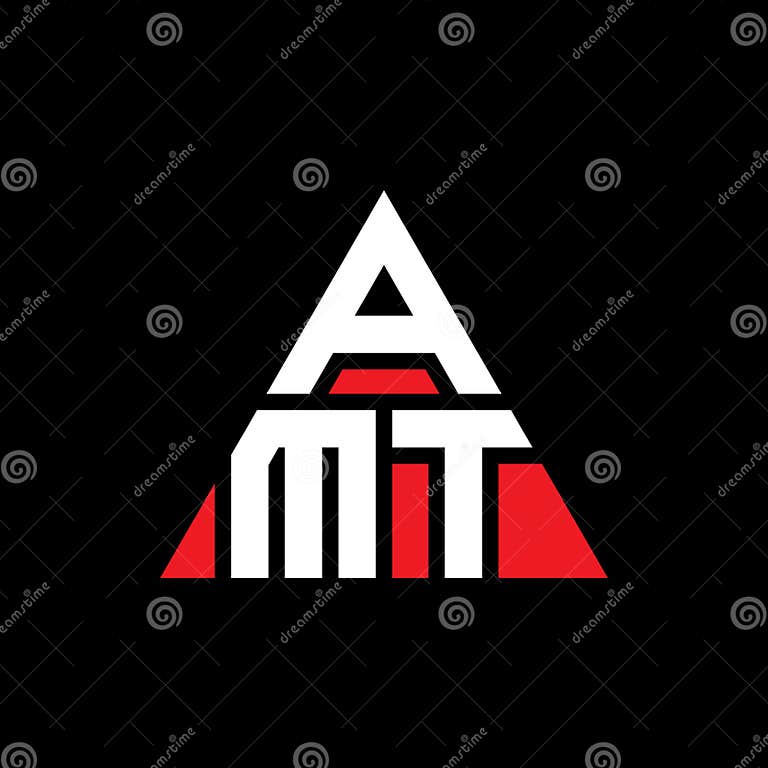 AMT Triangle Letter Logo Design with Triangle Shape. AMT Triangle Logo ...
