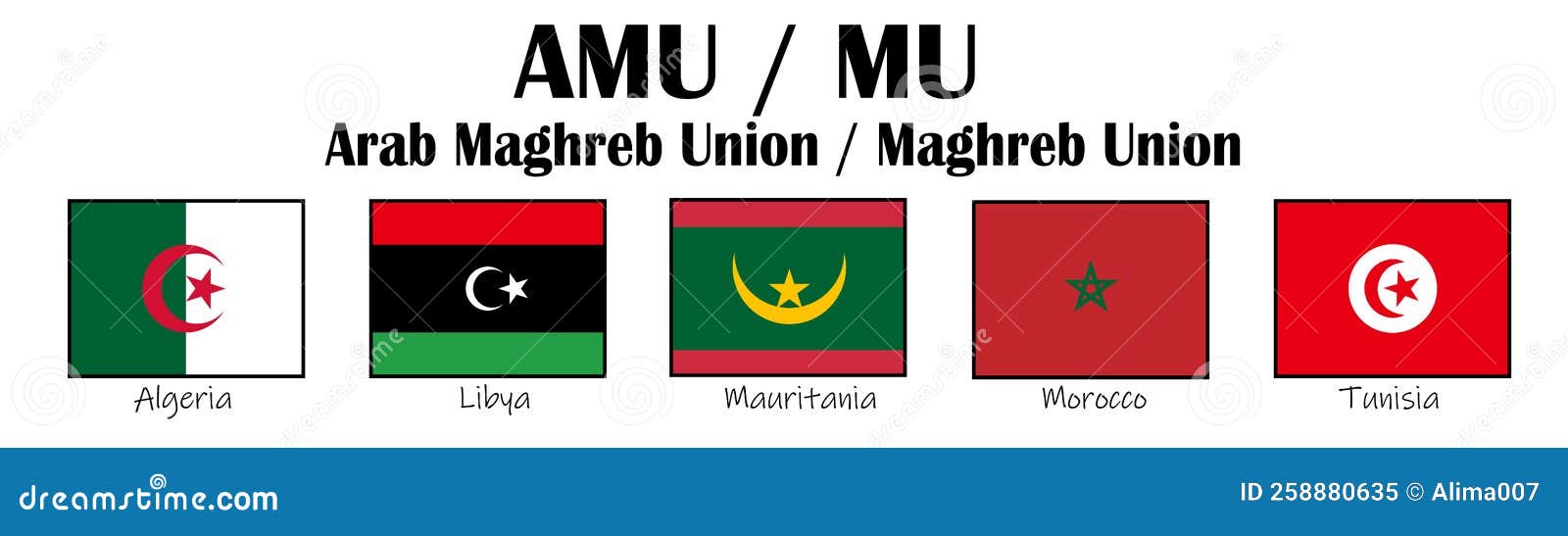 AMU - Arab Maghreb Union, VECTOR FLAGS Stock Vector - Illustration of ...