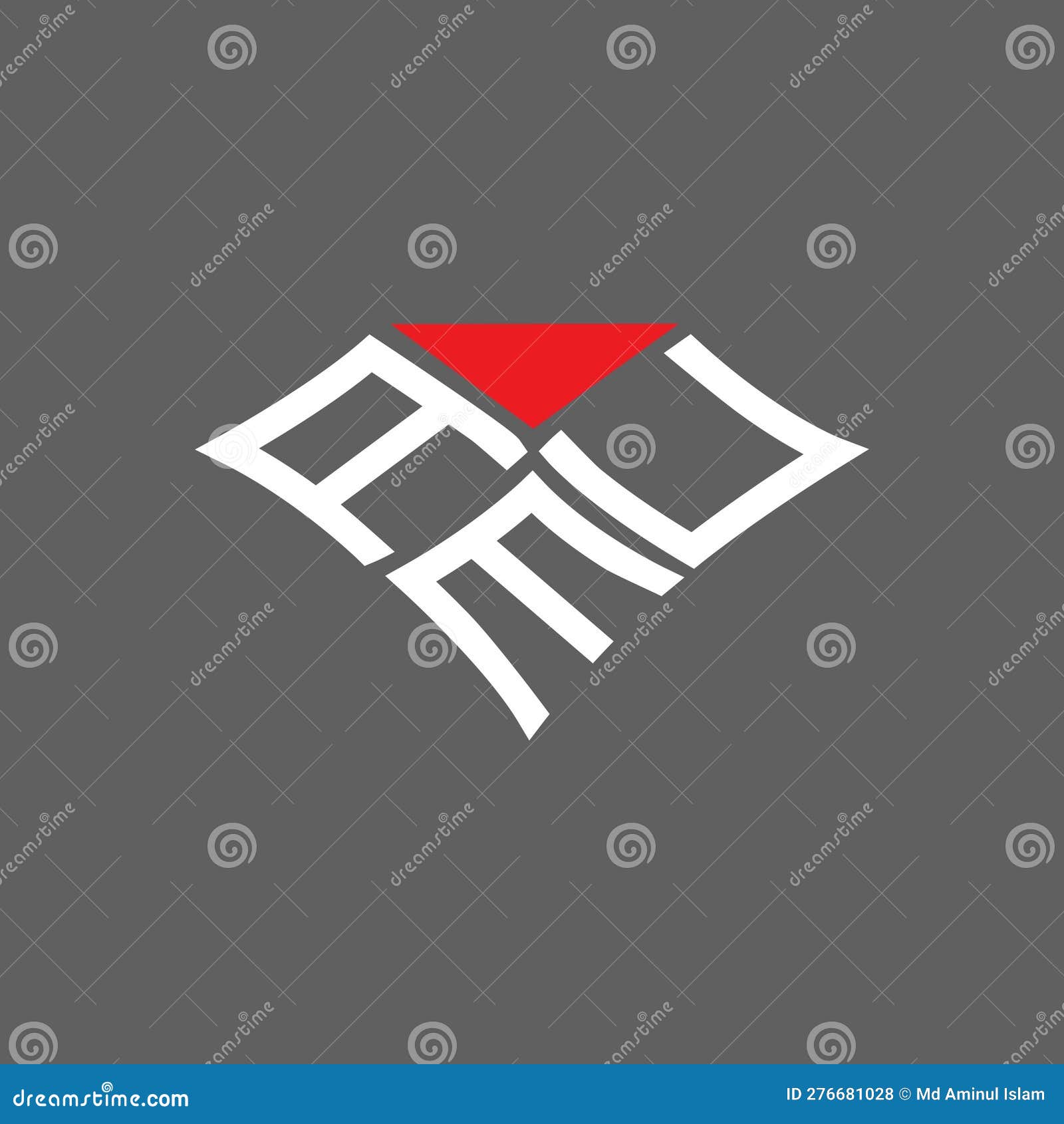 AMU Letter Logo Creative Design with Vector Graphic, Stock Vector ...