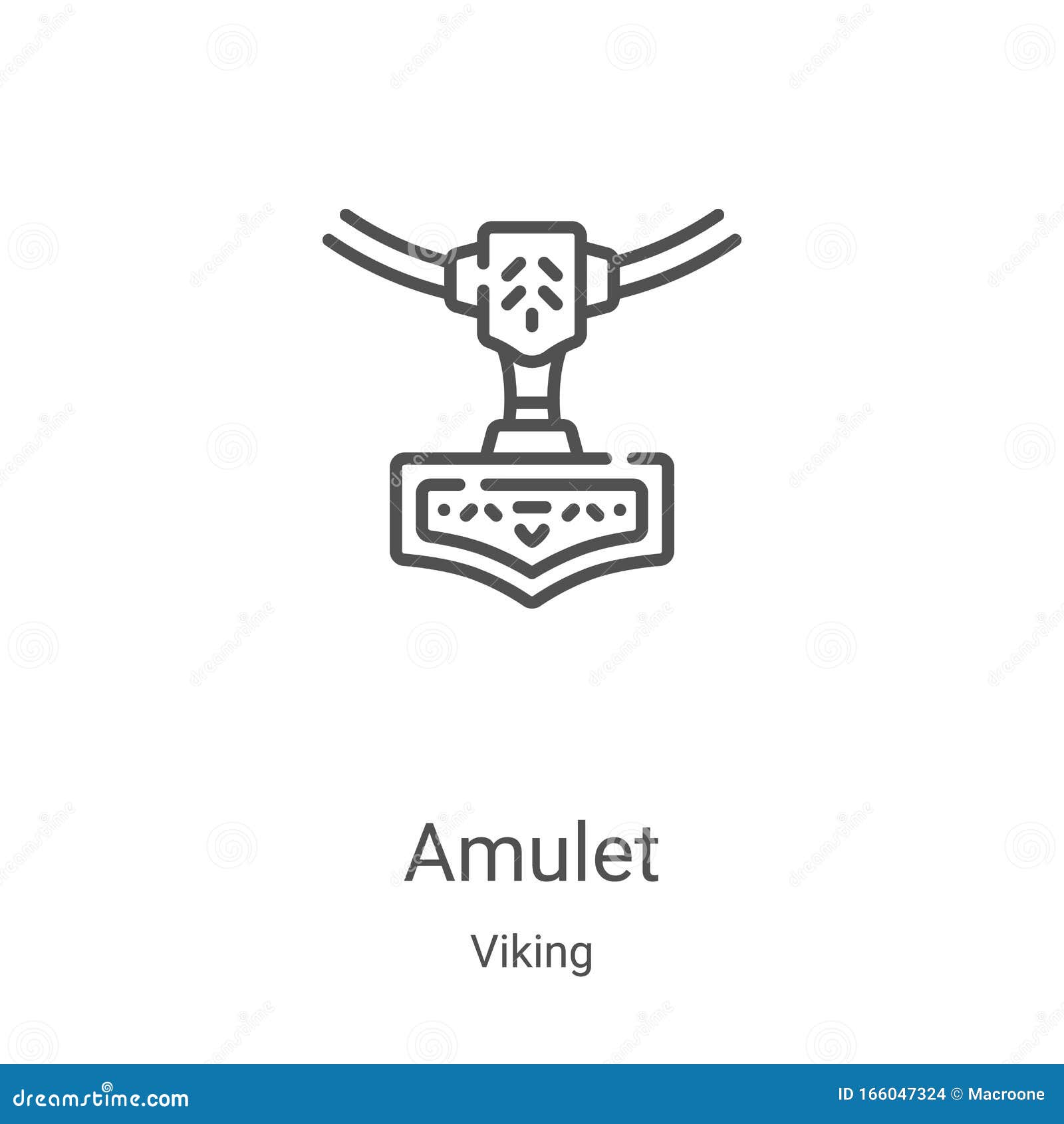 Amulet Icon Vector from Viking Collection. Thin Line Amulet Outline ...