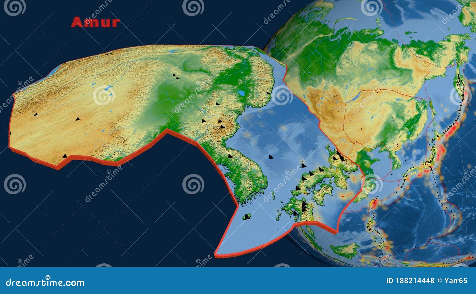 Amur Plate Described and Presented - Physical Stock Illustration ...