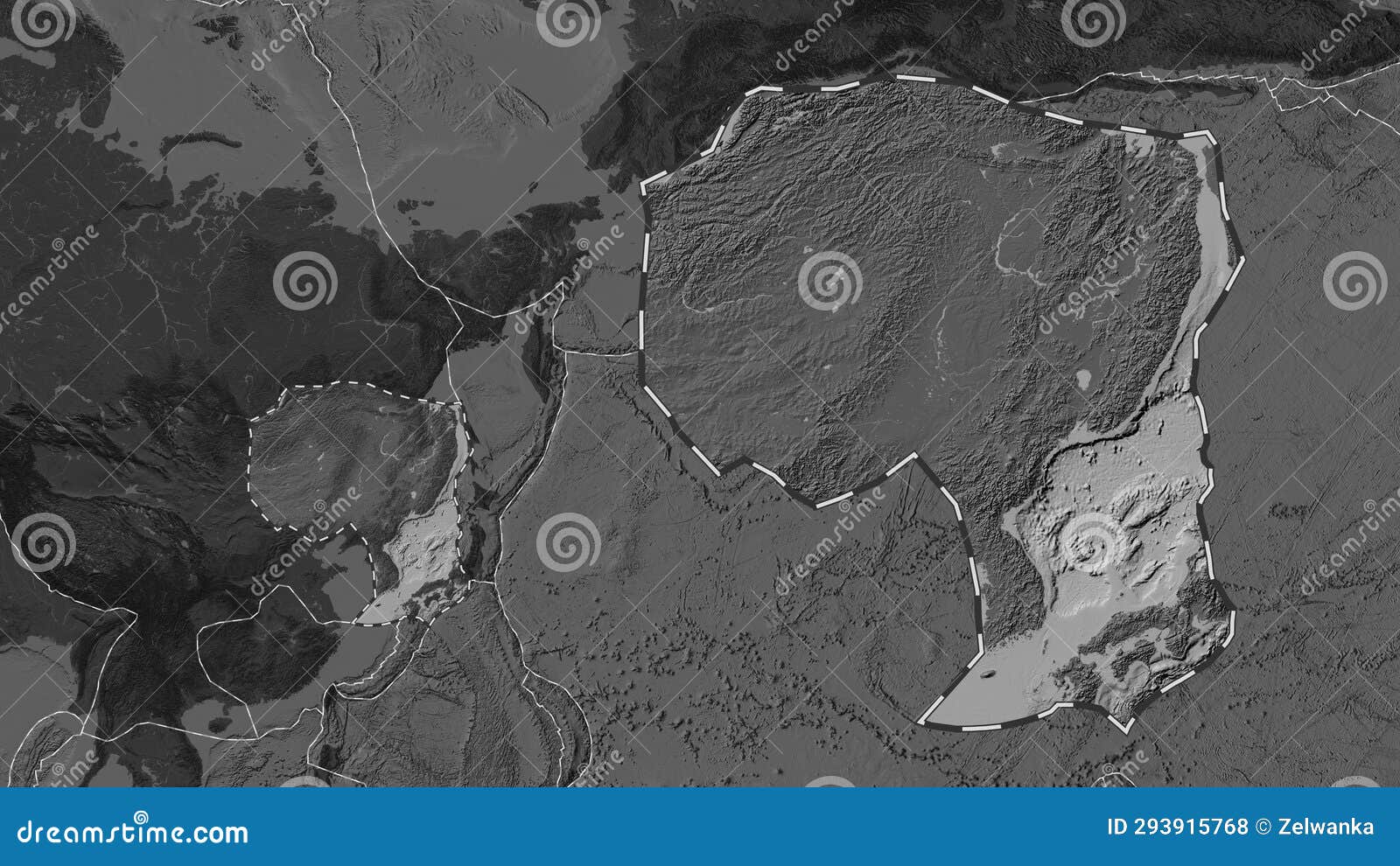 Amur Plate Extracted. Patterson Cylindrical. Bilevel Stock Illustration ...