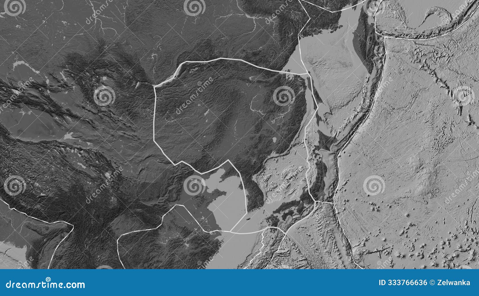Amur Plate Outlined. Eckert III. Bilevel Stock Illustration ...