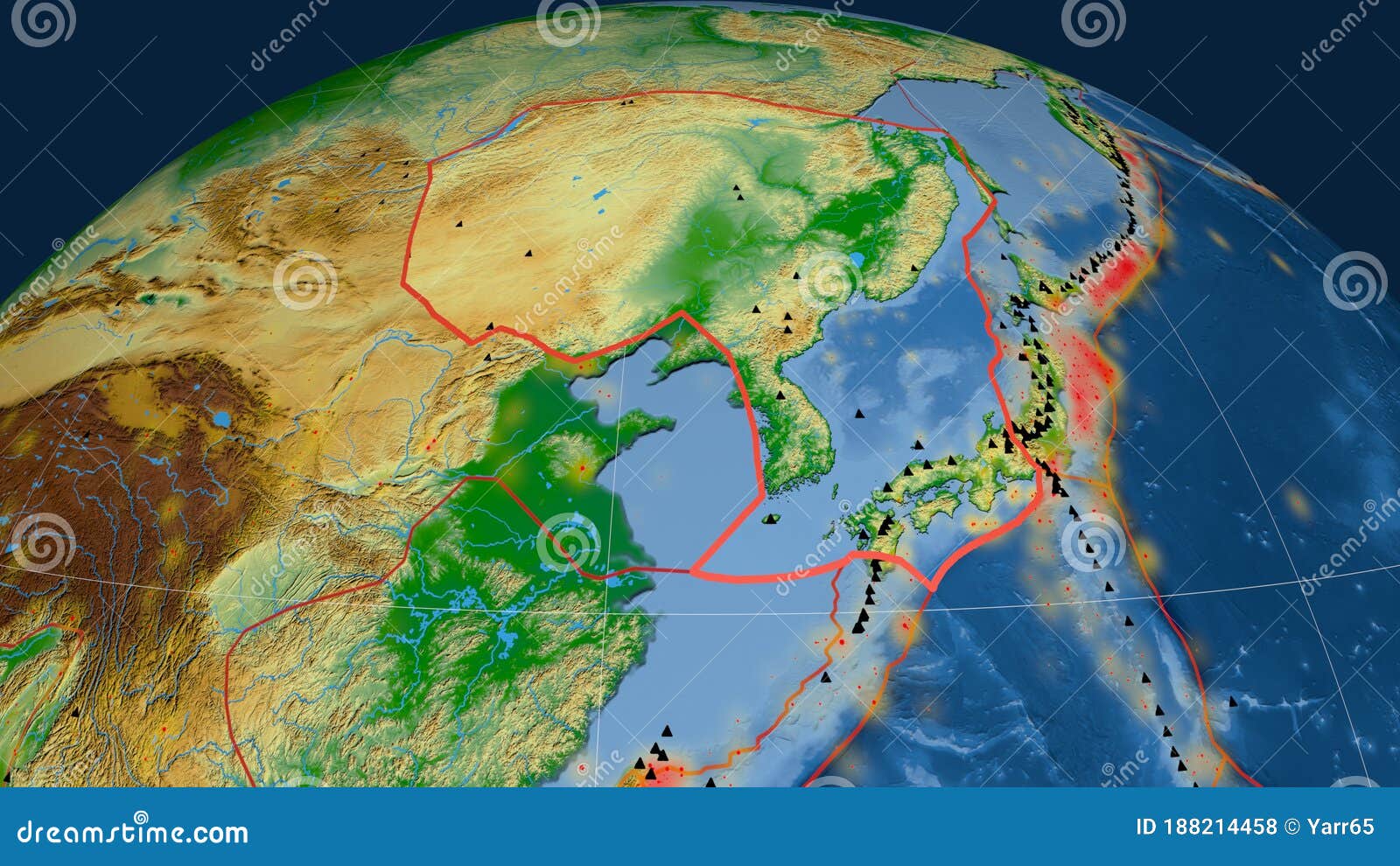 Amur Plate Outlined - Physical Stock Illustration - Illustration of ...