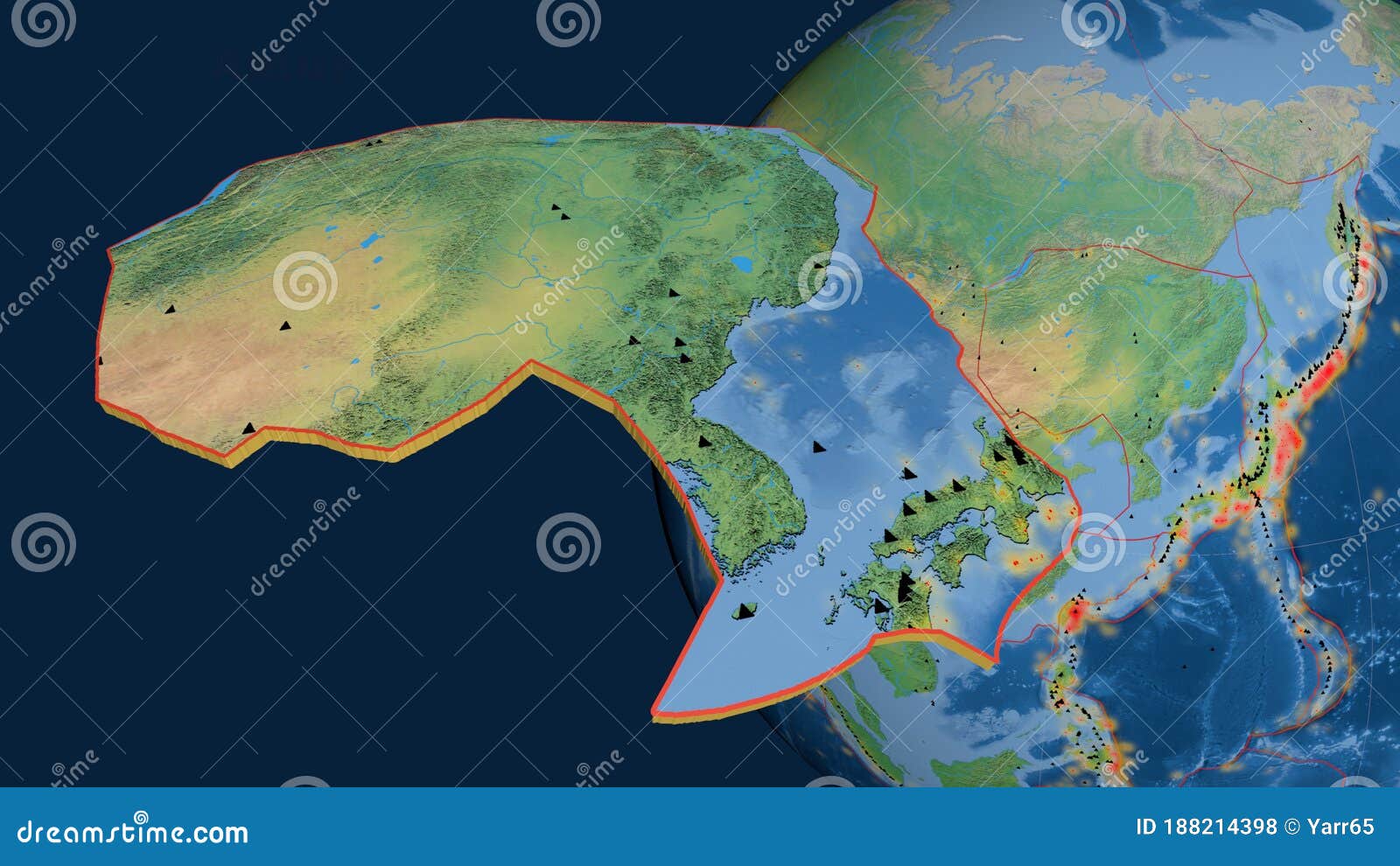 Amur Plate Presented - Natural Earth Stock Illustration - Illustration ...