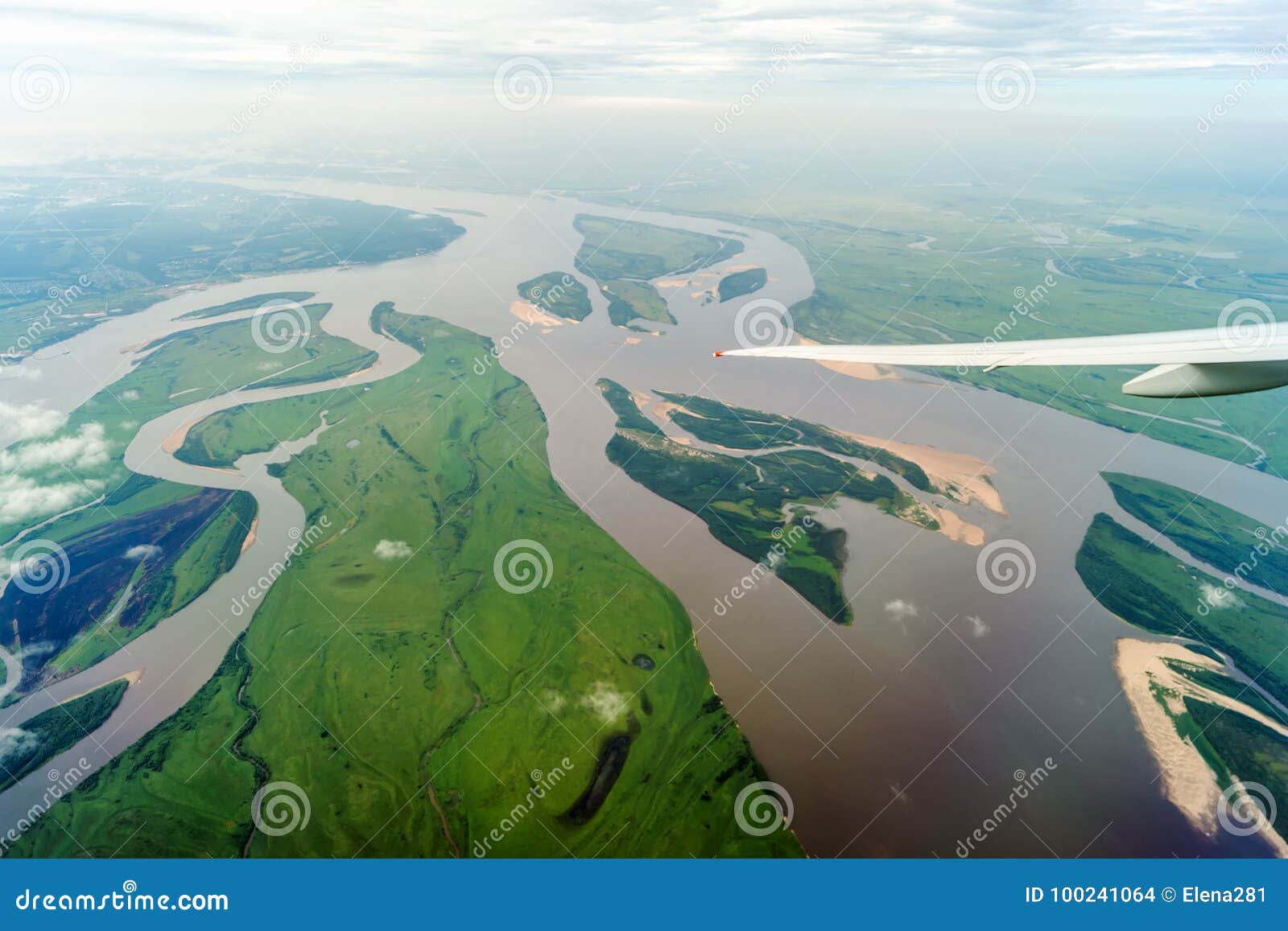 Amur River from the Window of a Plane Stock Photo - Image of landscape ...