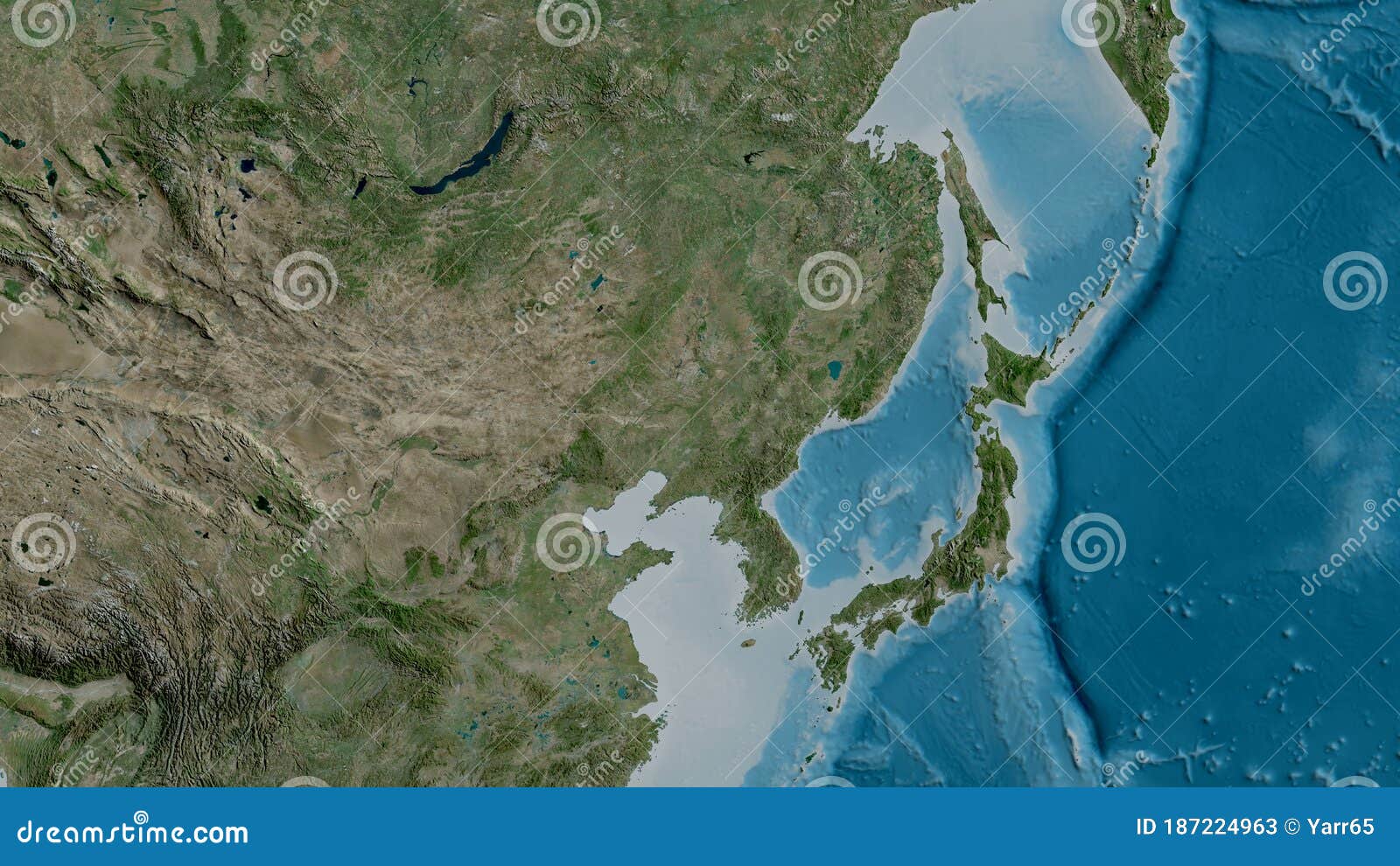 Amur Tectonic Plate - Raster. Satellite Stock Illustration ...