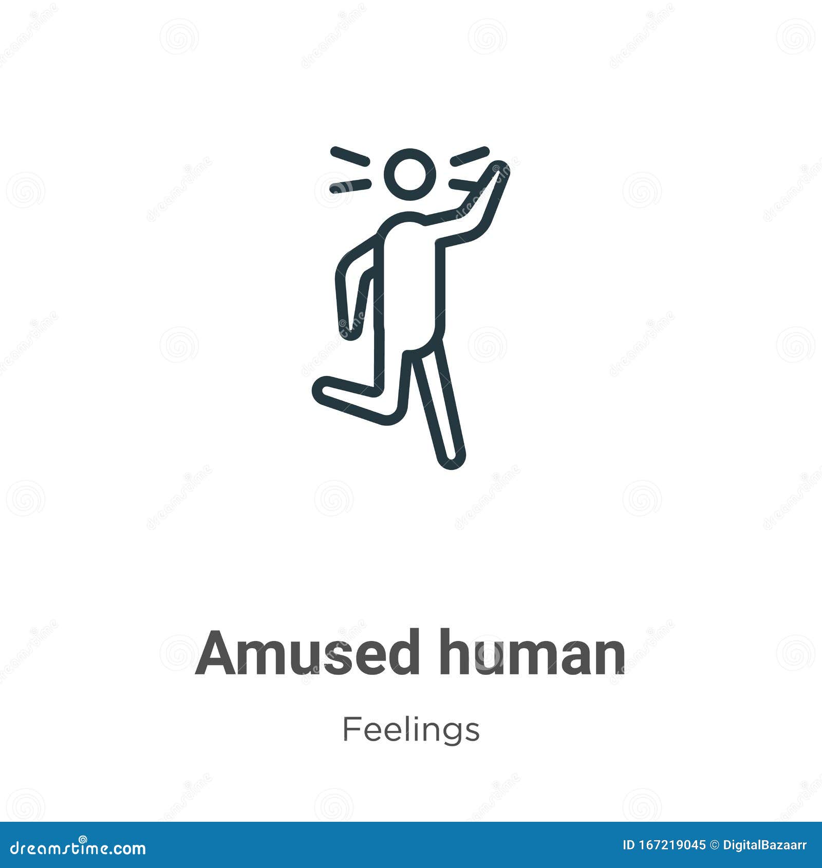 Amused Human Outline Vector Icon. Thin Line Black Amused Human Icon ...