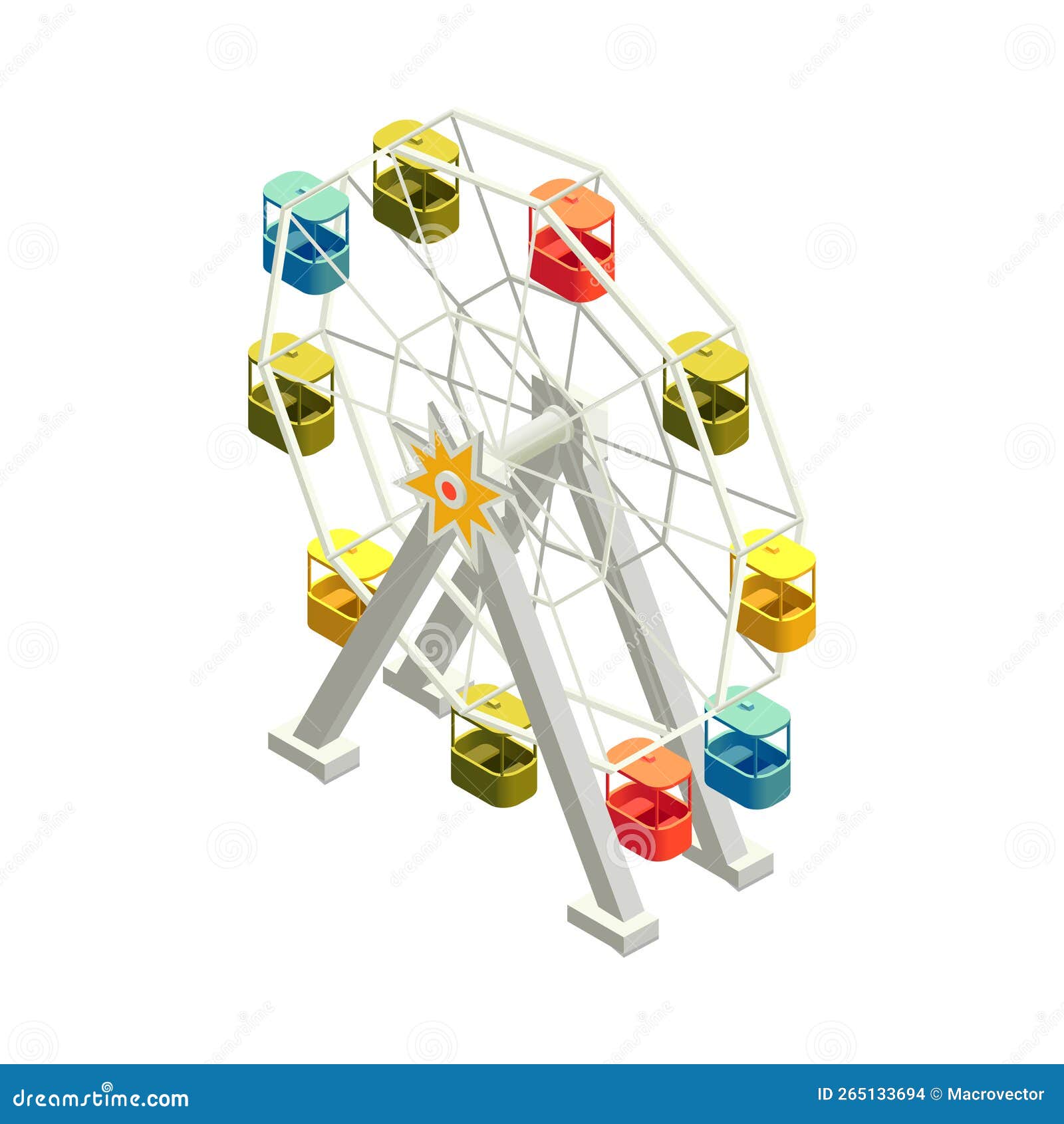 Amusement Ferris Wheel Composition Stock Vector - Illustration of ...