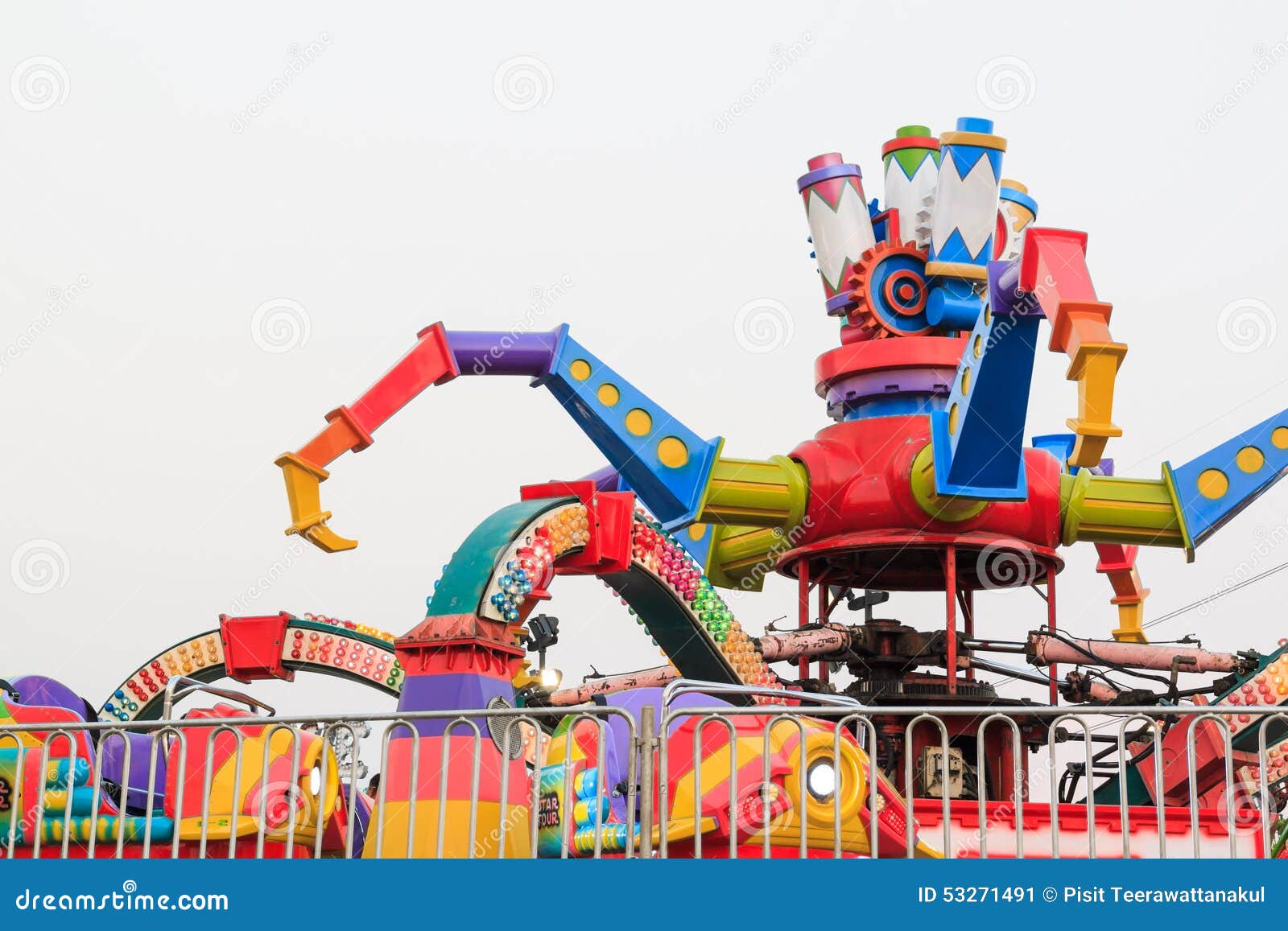 Amusement Machine in Theme Park Stock Image - Image of marry, child ...