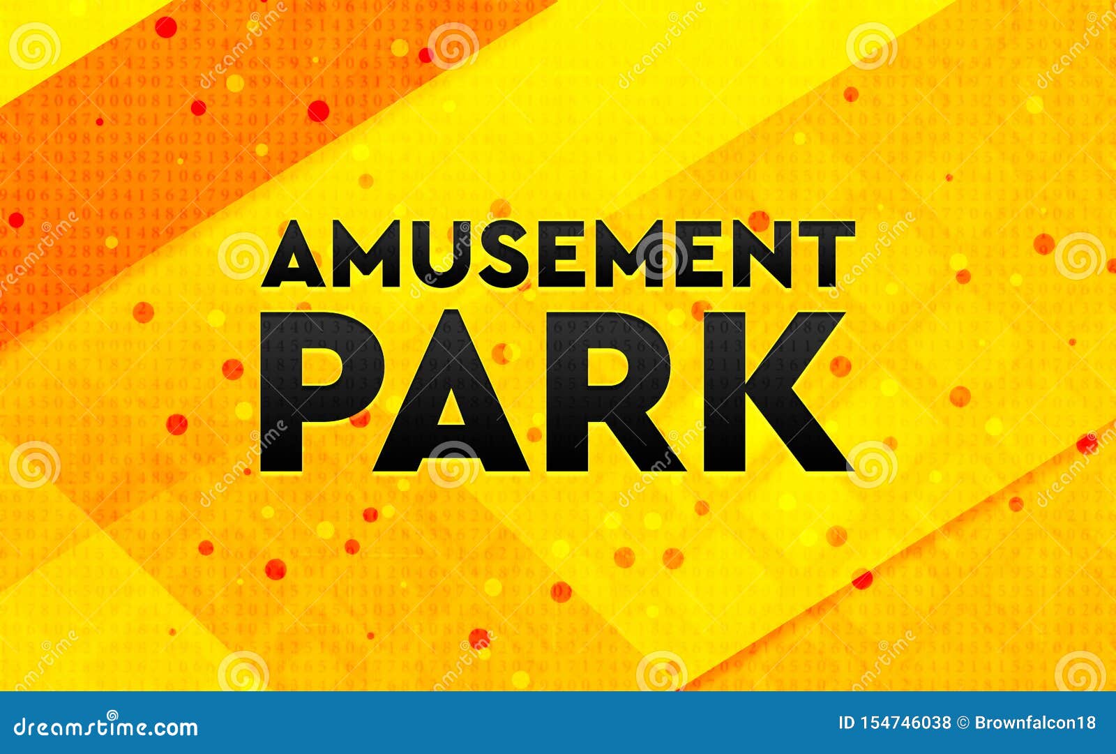 Amusement Park Abstract Digital Banner Yellow Background Stock ...