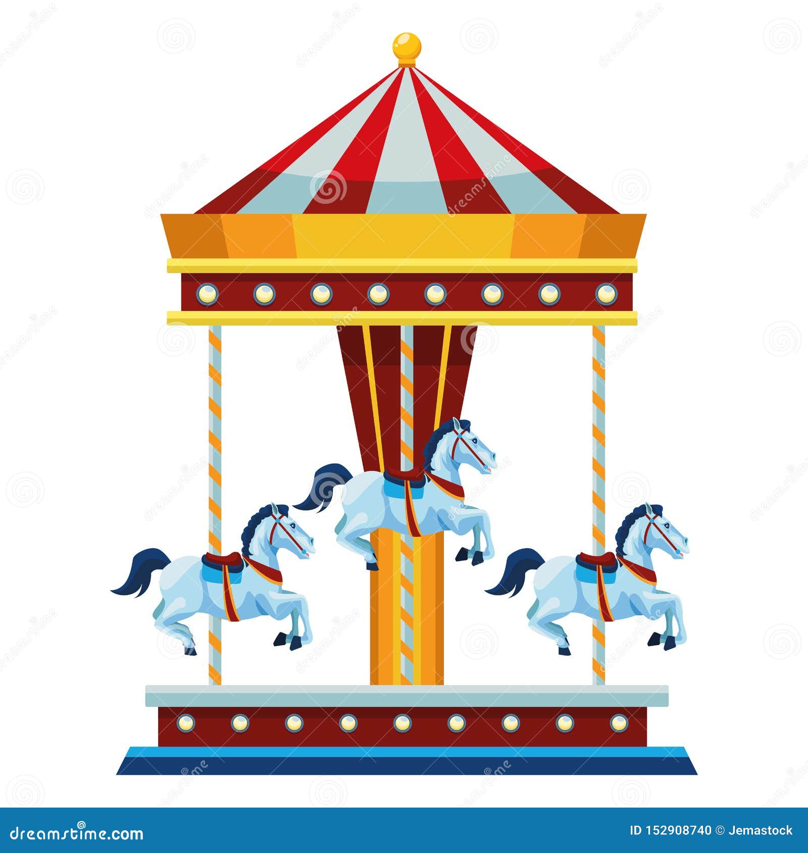 Amusement Park and Carousel Symbol Stock Vector - Illustration of ...