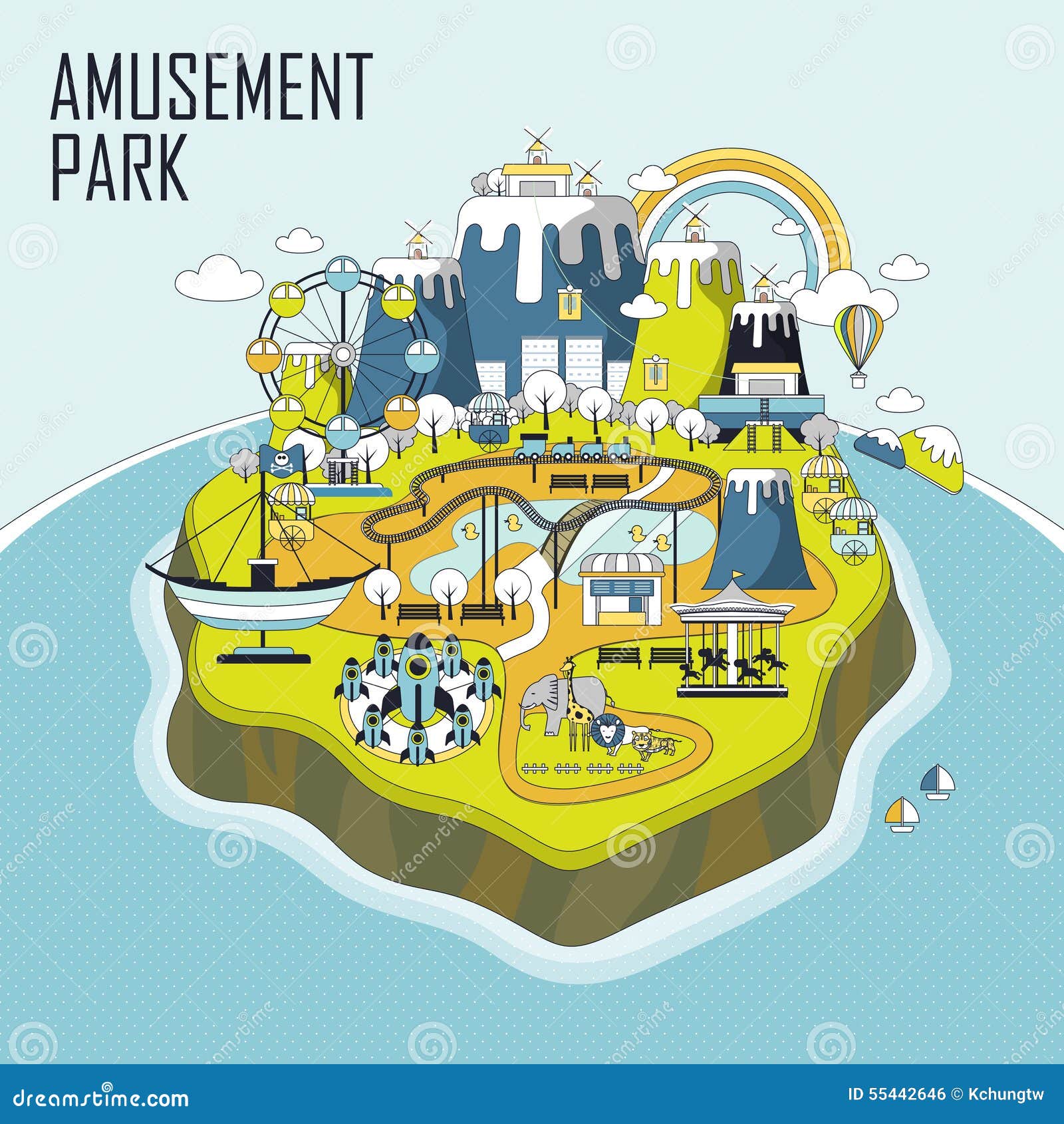 Park Elements Cartoon Vector | CartoonDealer.com #17440959