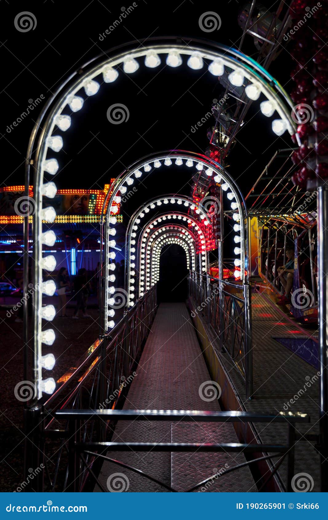 Amusement park lights stock image. Image of circle, play - 190265901