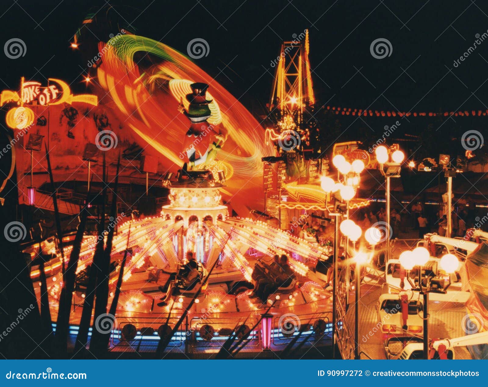 Amusement Park At Night Picture. Image: 90997272