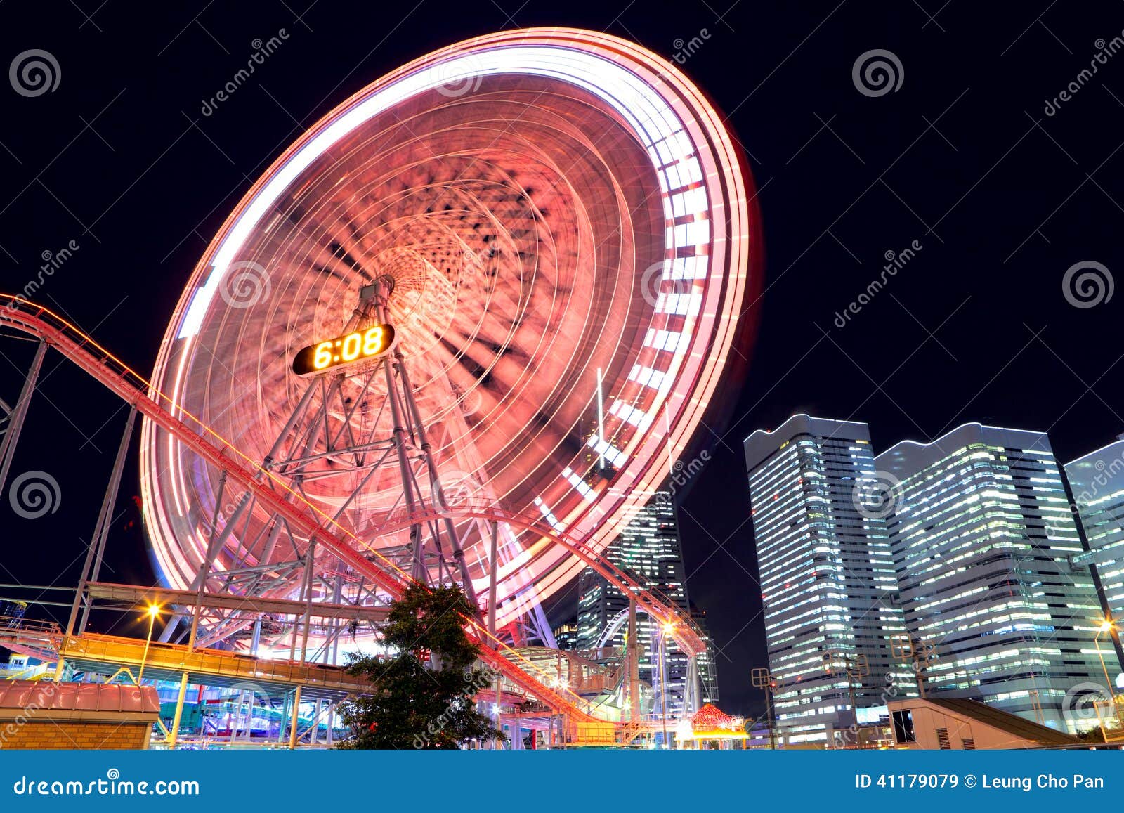 Amusement park at night stock image. Image of digital - 41179079