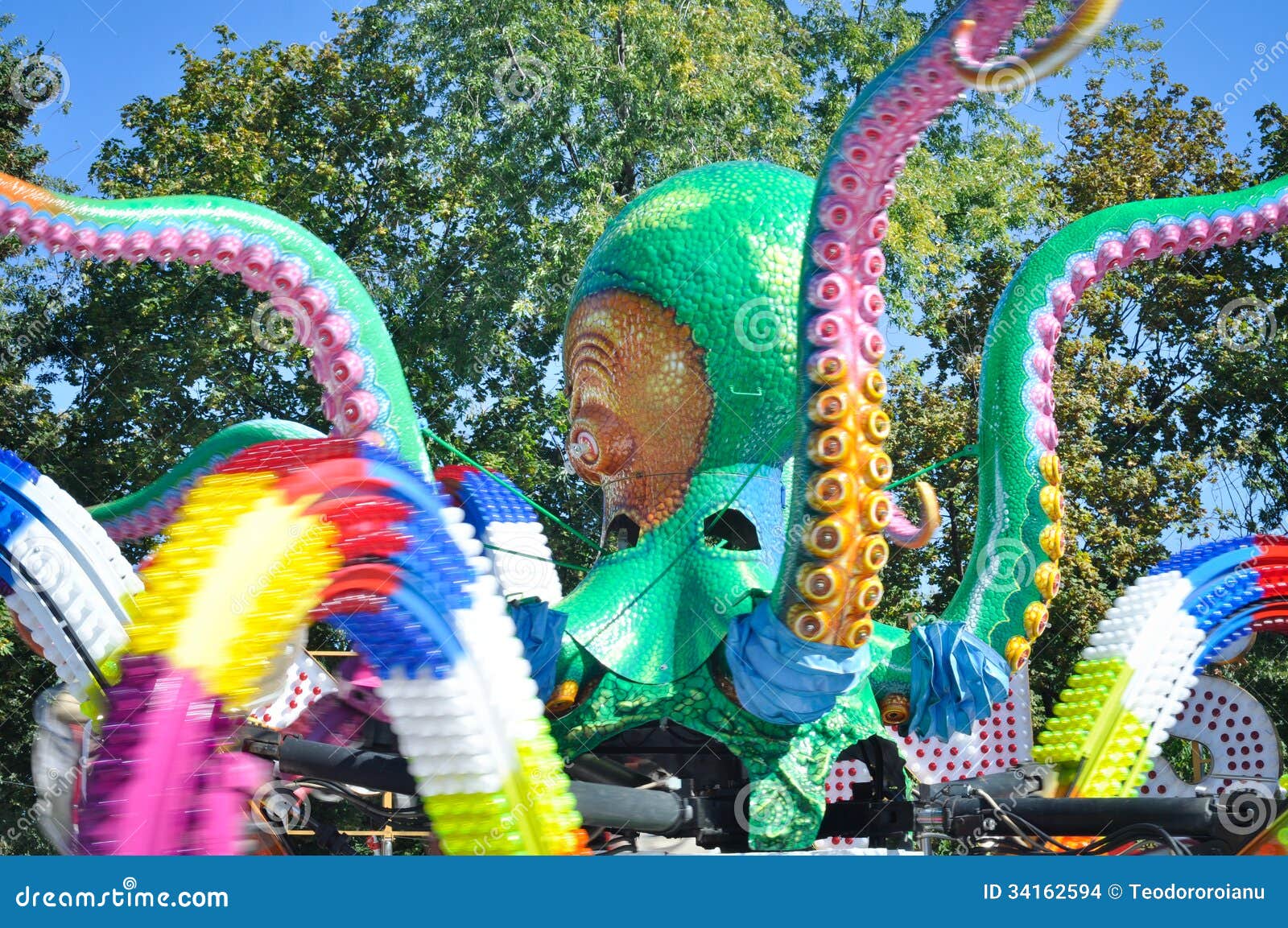Amusement park octopus stock photo. Image of machines - 34162594