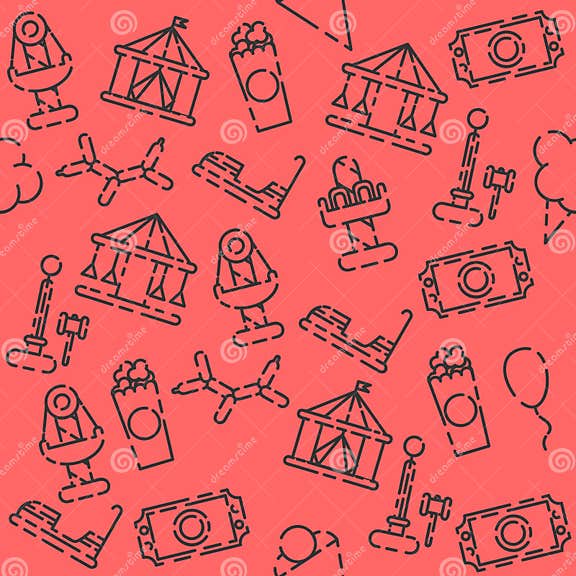 Amusement park pattern stock vector. Illustration of design - 80063810