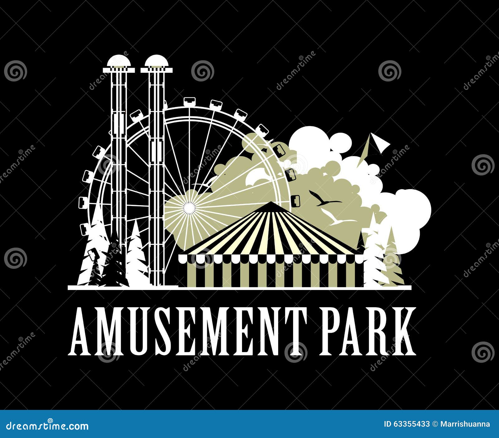 Amusement park poster stock vector. Illustration of flyer - 63355433