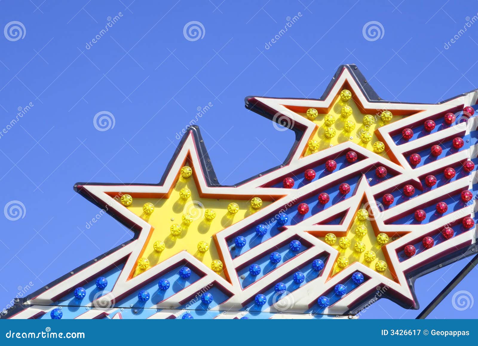 Amusement Park Ride Lights stock image. Image of colourful - 3426617