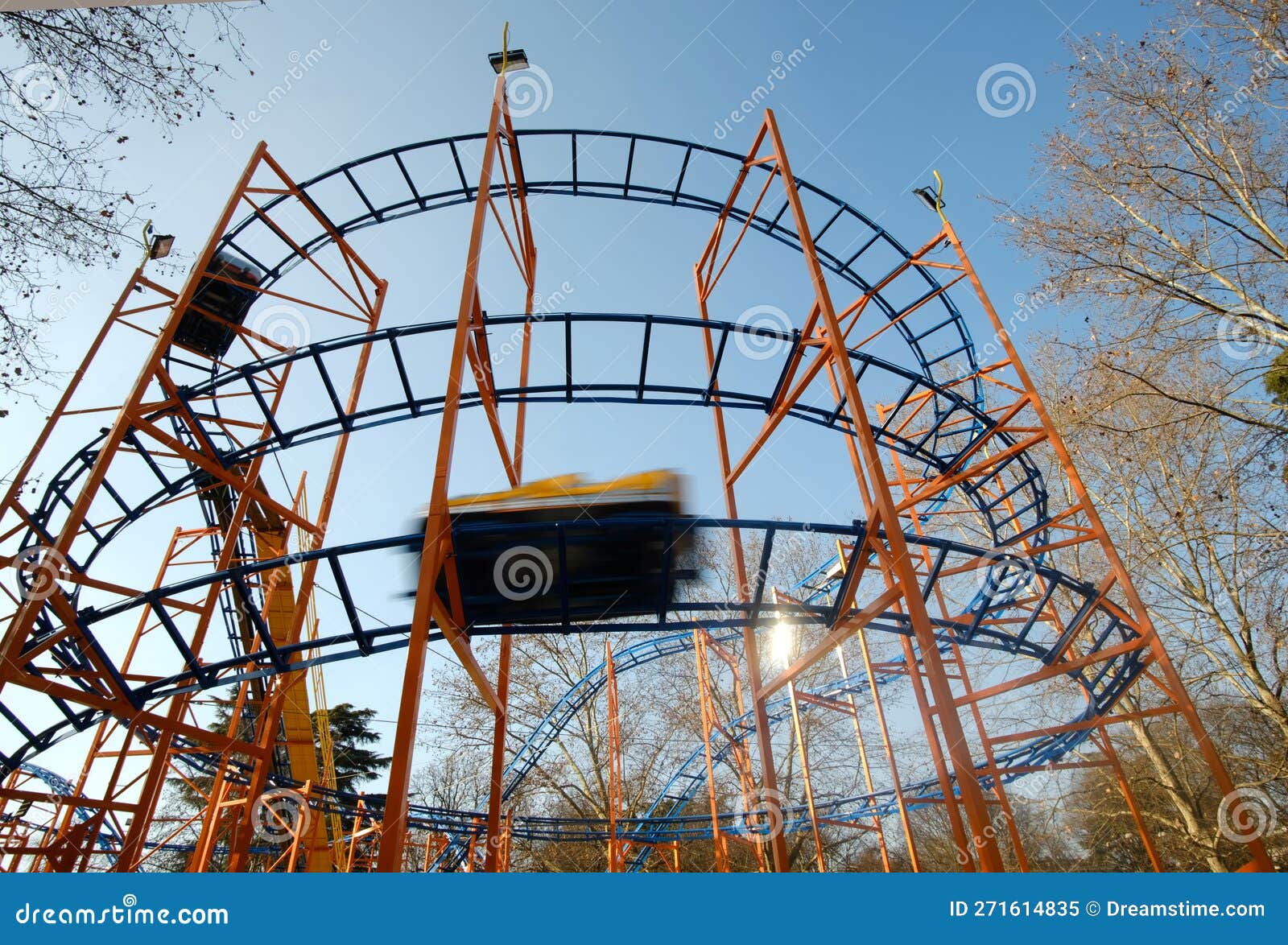 Amusement Park Ride - Roller Coaster in the Luna Park Stock Image ...