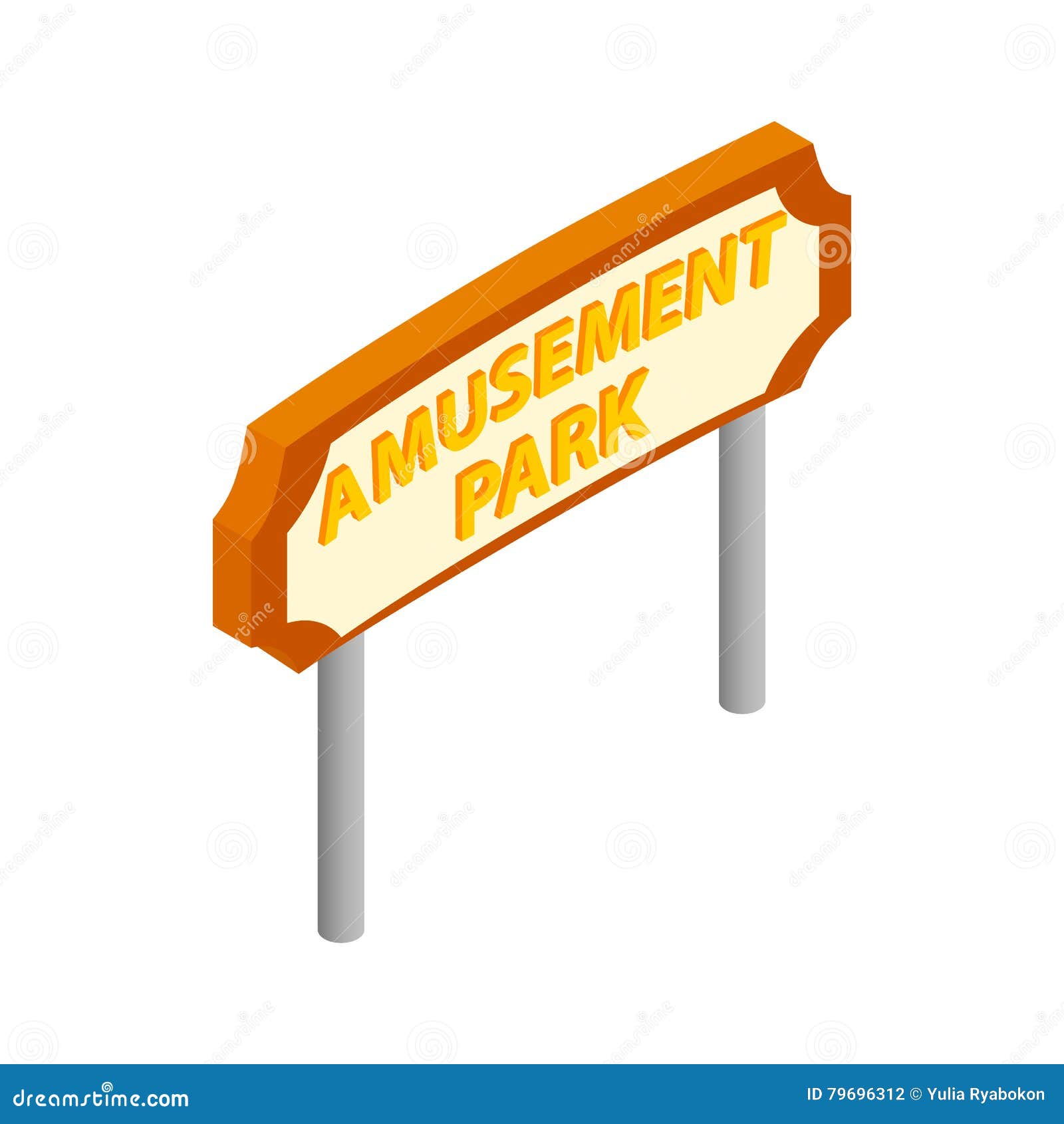 Amusement Park Road Sign Isometric 3d Icon Stock Vector - Illustration ...