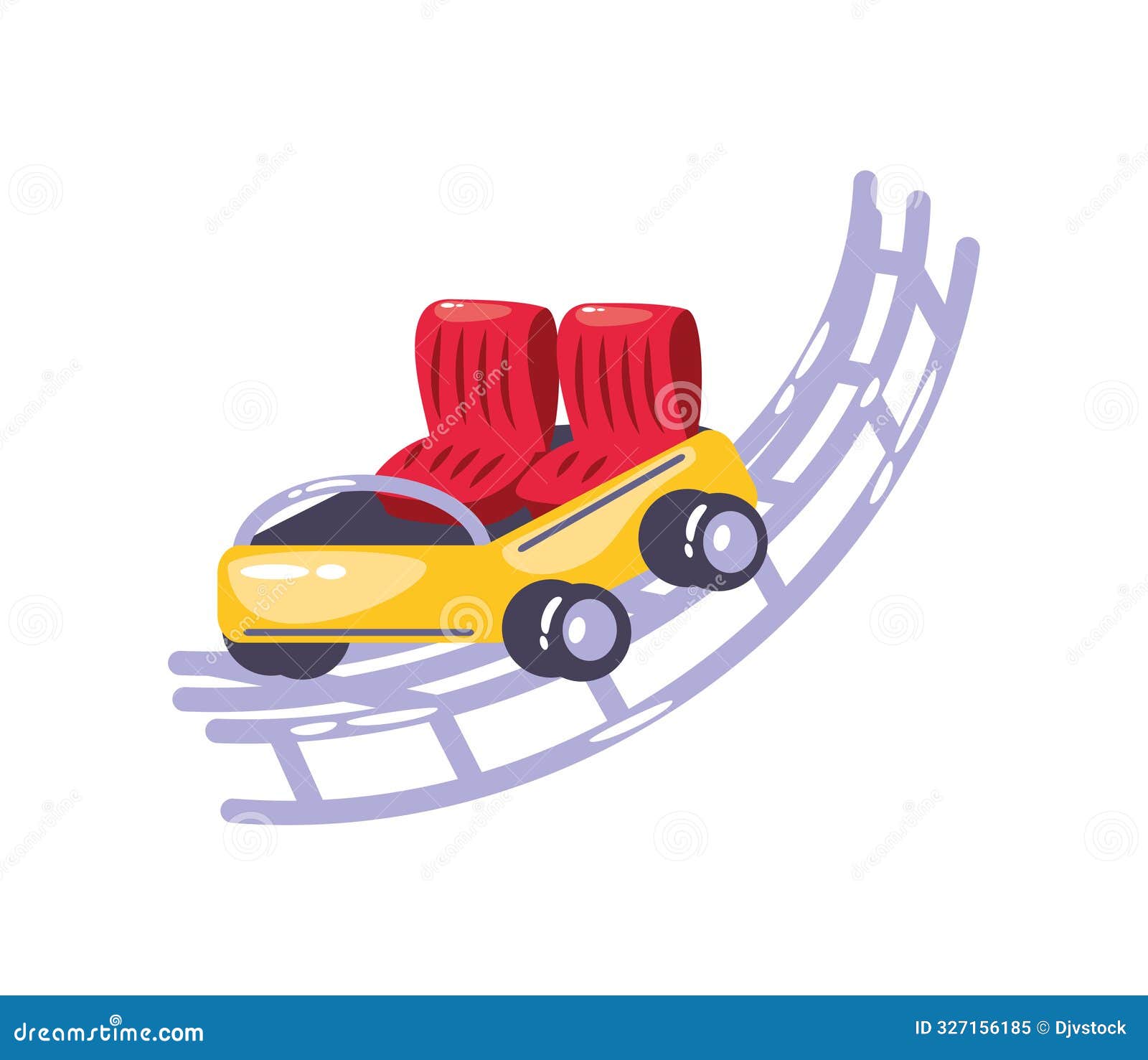 Amusement Park Roller Coaster Empty Stock Illustration - Illustration ...
