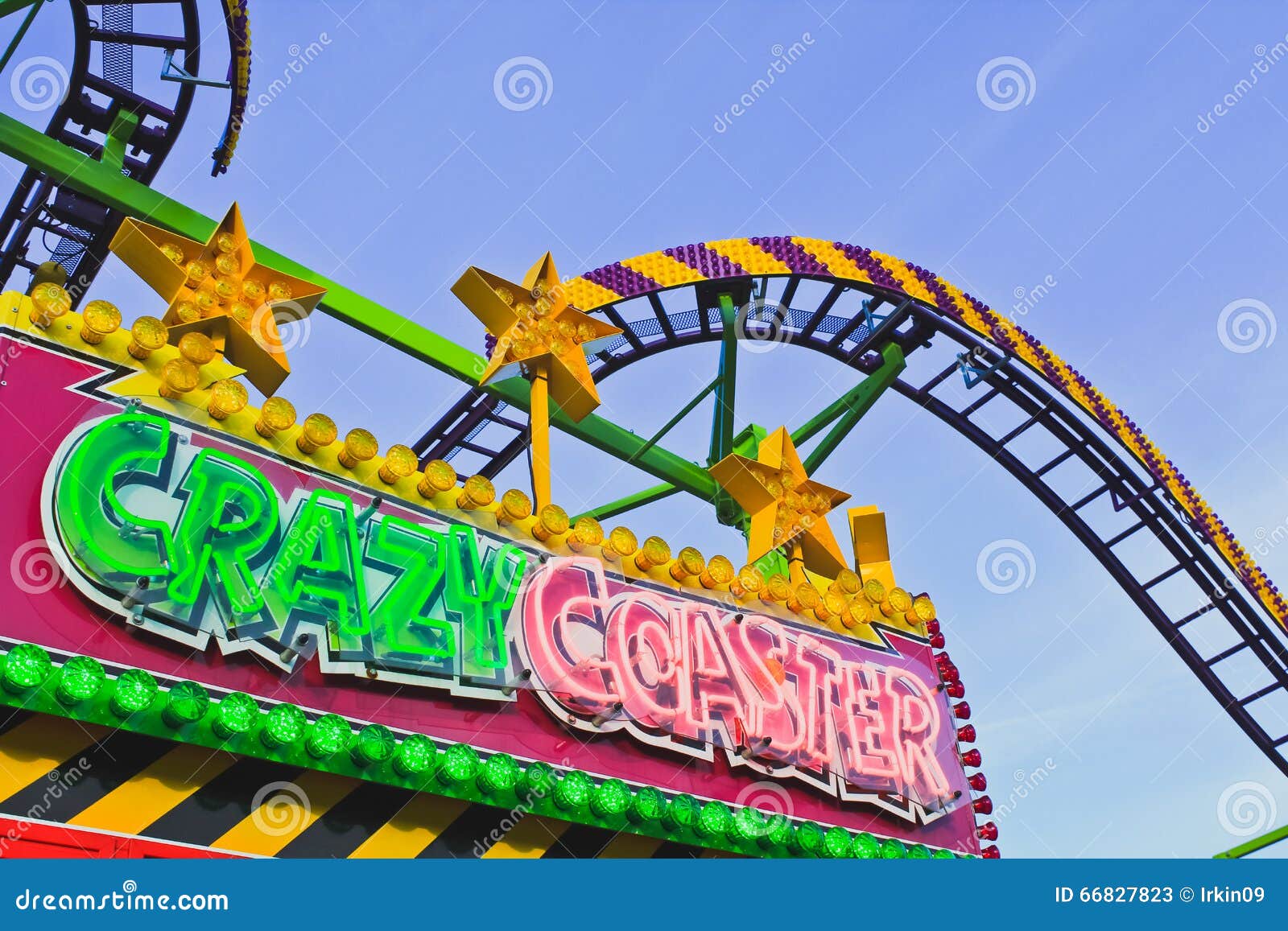 Amusement park sign stock image. Image of roller, crazy - 66827823