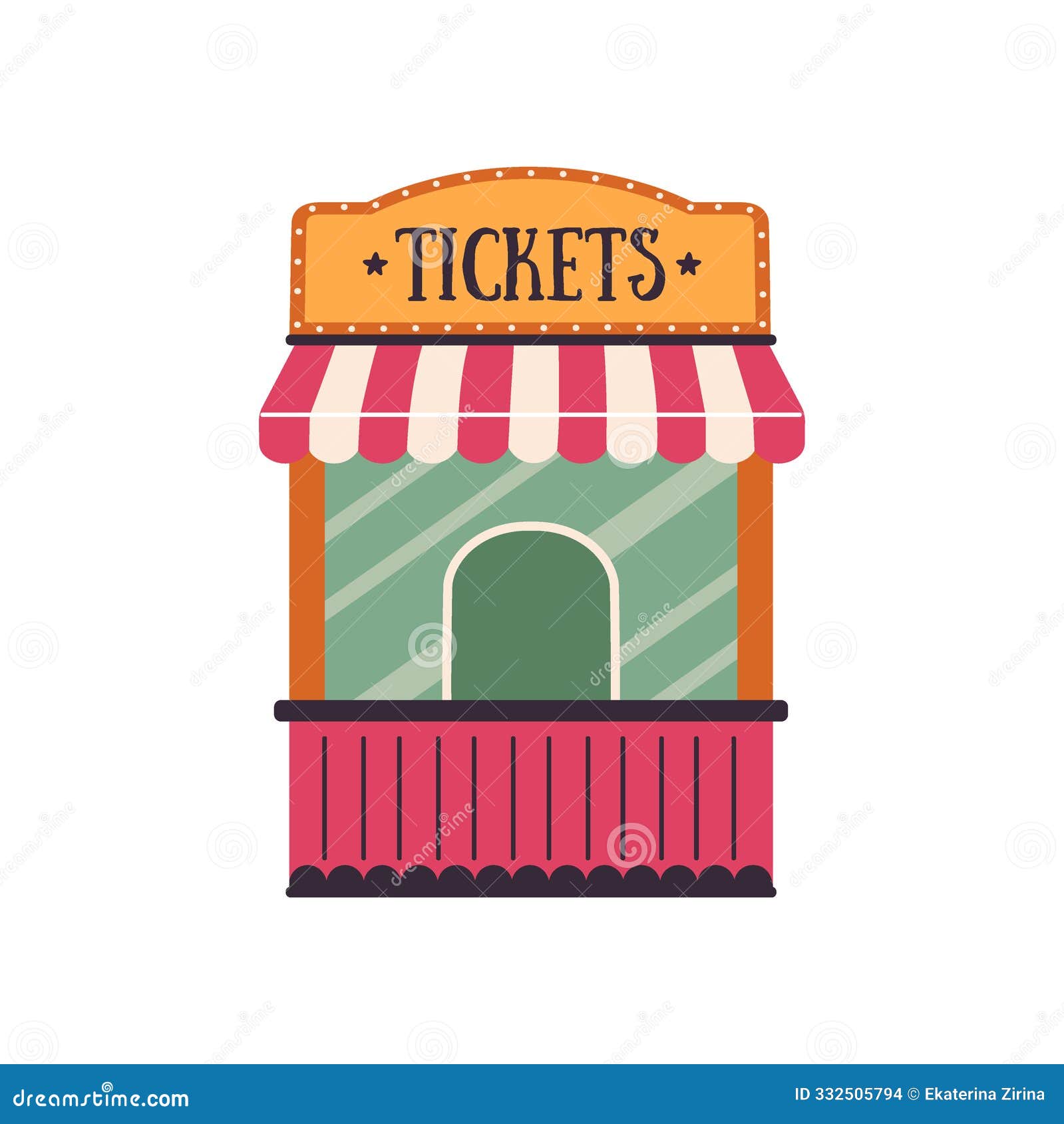 Set Ticket Box Office, Playing Card, Fast Street Food Cart With Awning ...