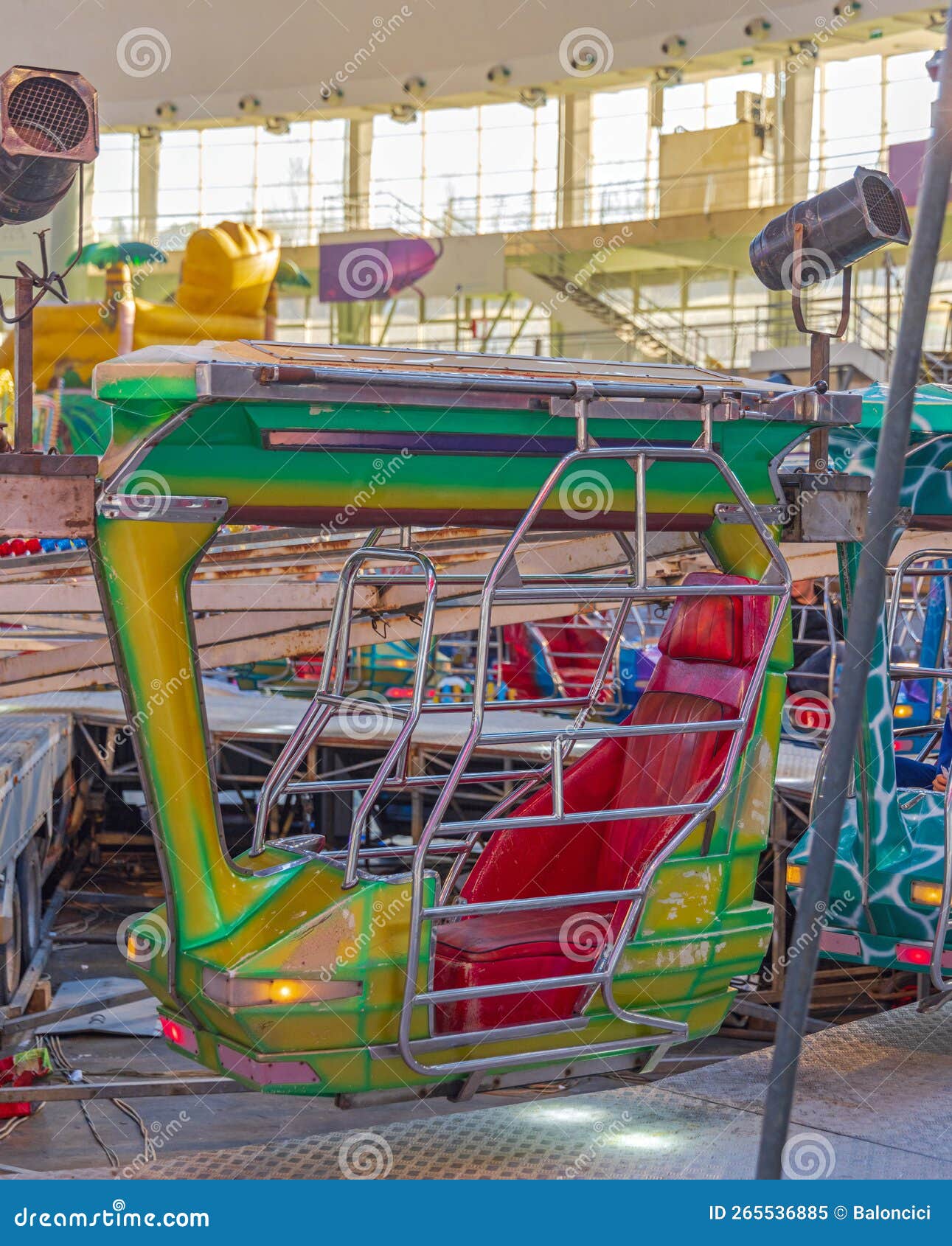 Amusement Ride Rotating Cabins Stock Image - Image of metal, cell ...