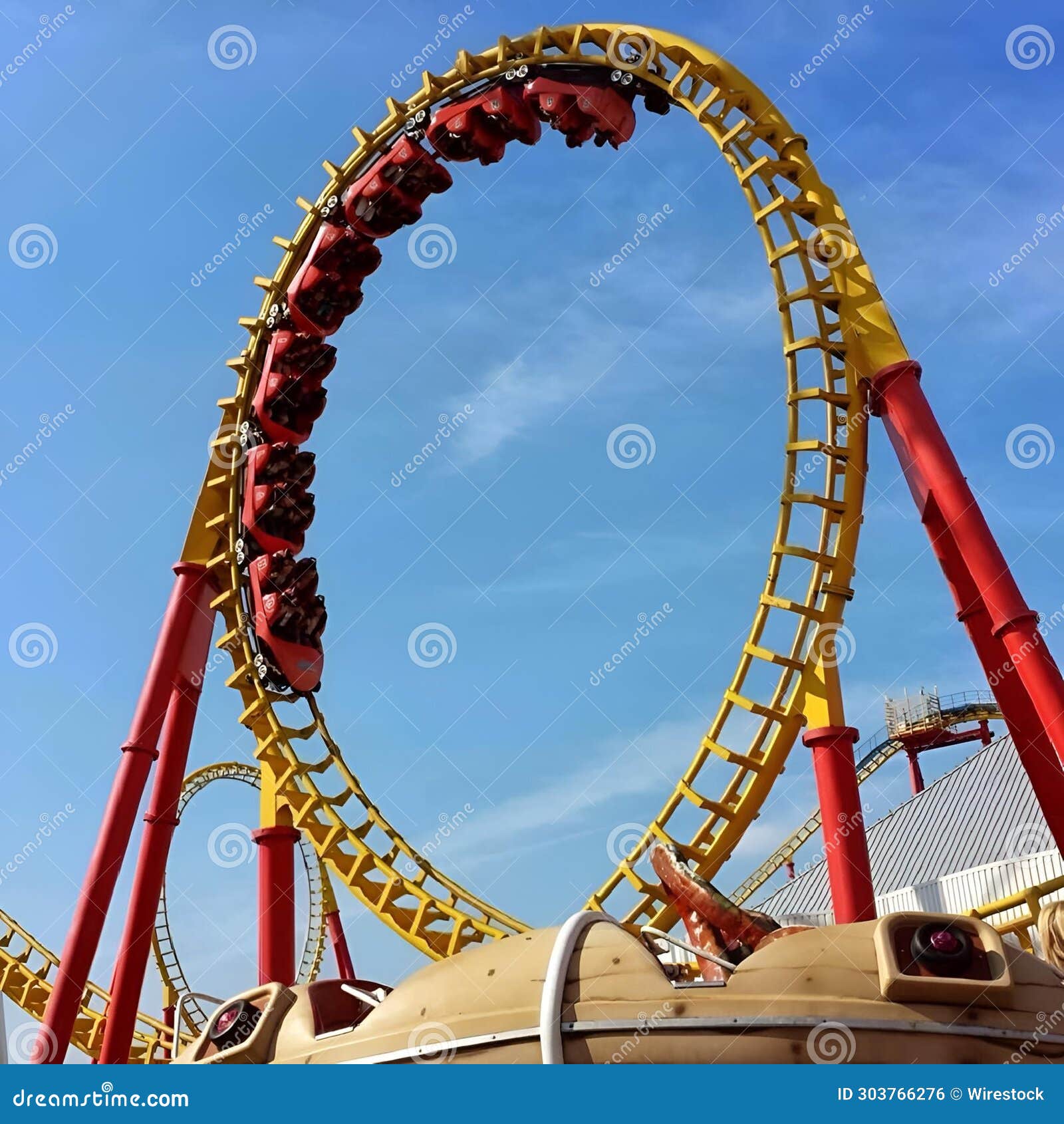 An Amusement Roller Coaster at a Theme Park on the Water Stock Photo ...